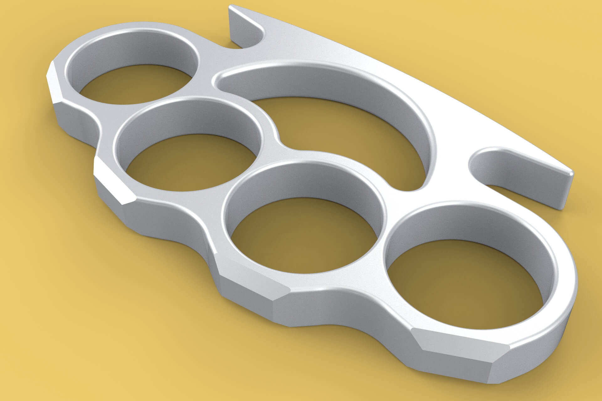 Brass Knuckles Knuckle Duster Self Defense Fist Load Grip - 3D Model by ...