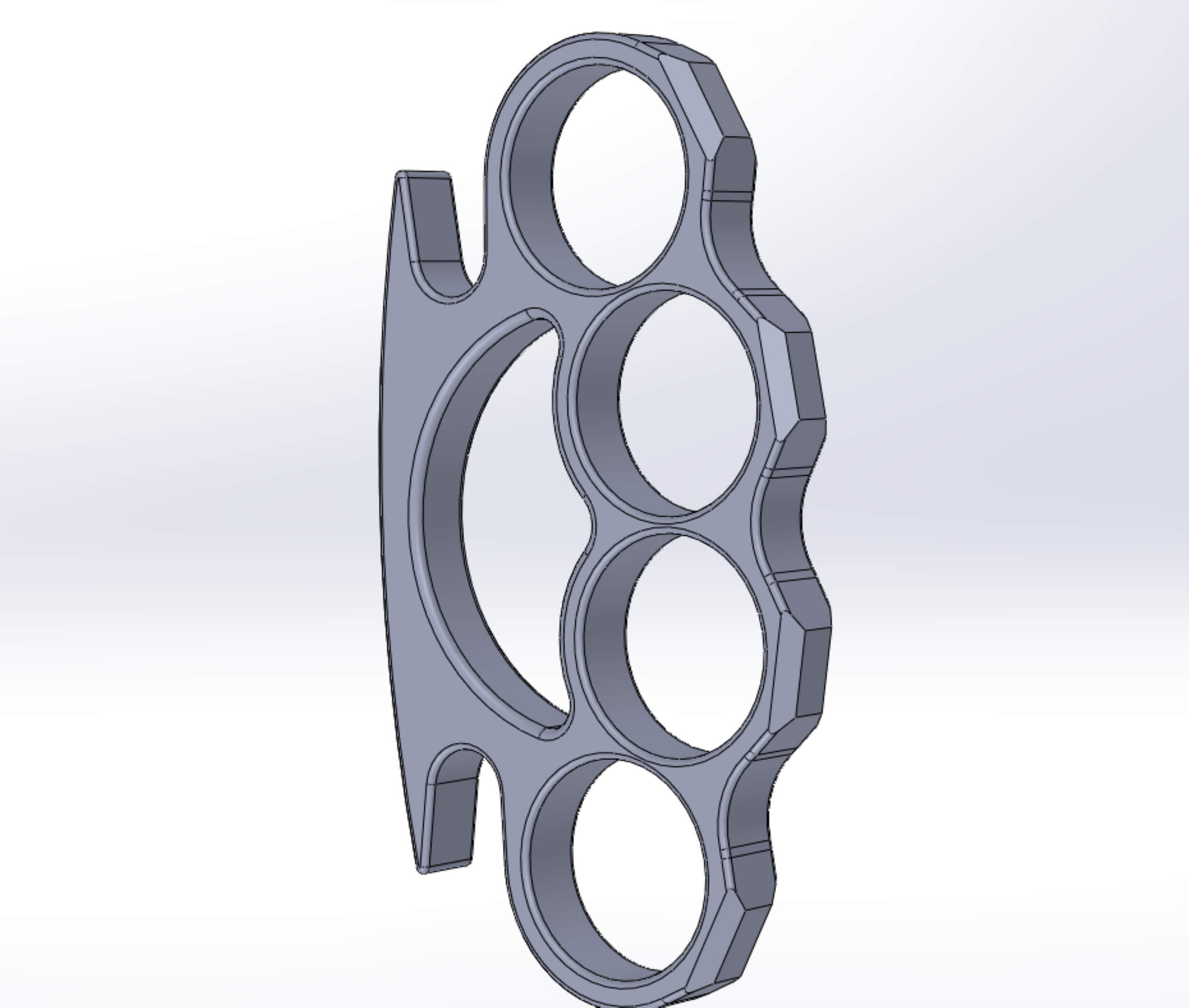 Brass Knuckles Knuckle Duster Self Defense Fist Load Grip - 3D Model by ...