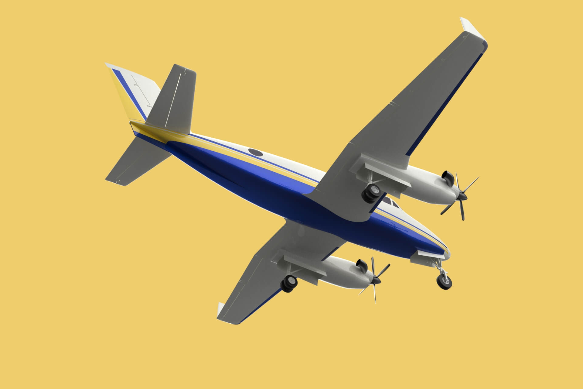 Business Executive Jet Plane Aircraft Turboprop Twin Engine - 3D Model ...