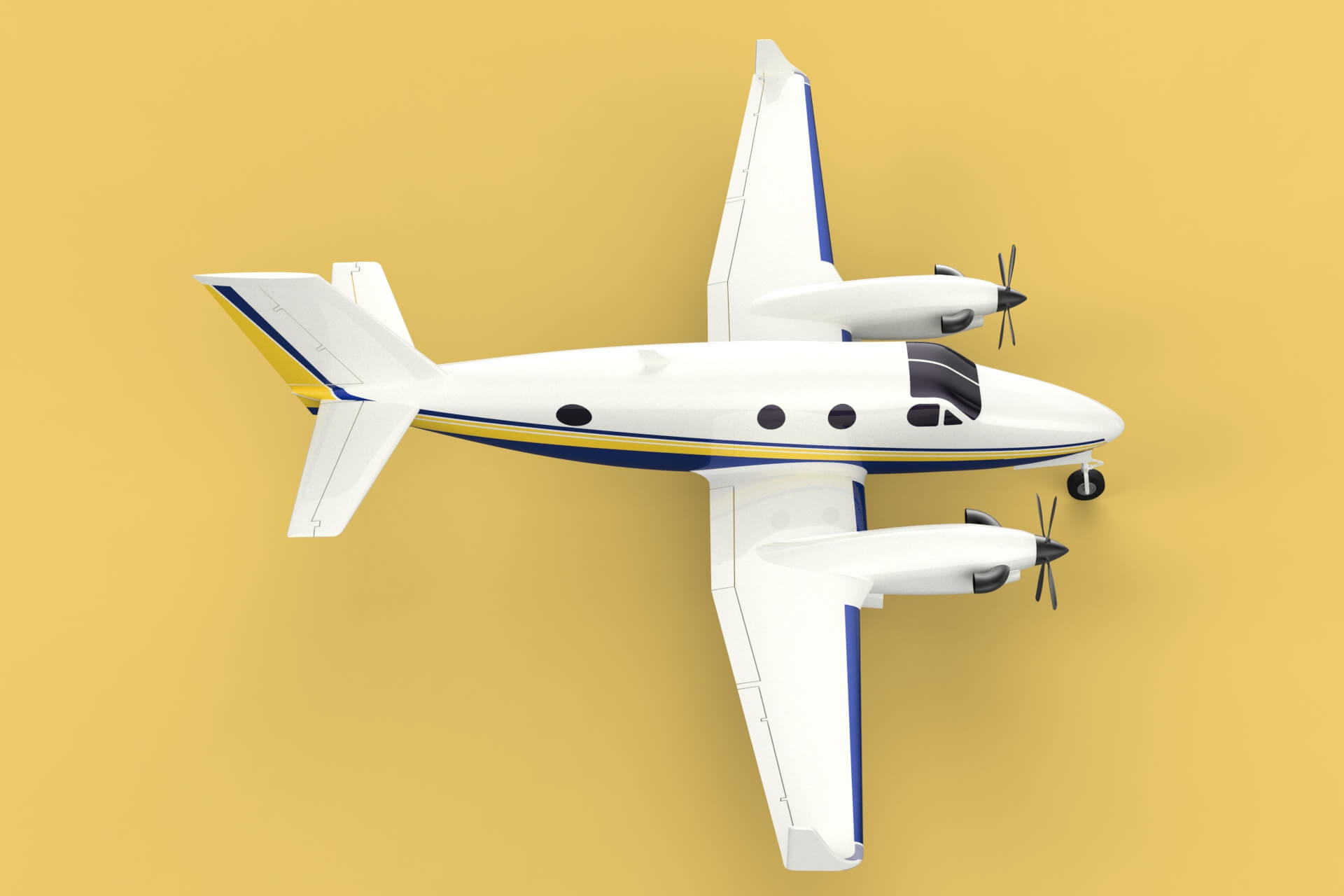 Business Executive Jet Plane Aircraft Turboprop Twin Engine - 3D Model ...