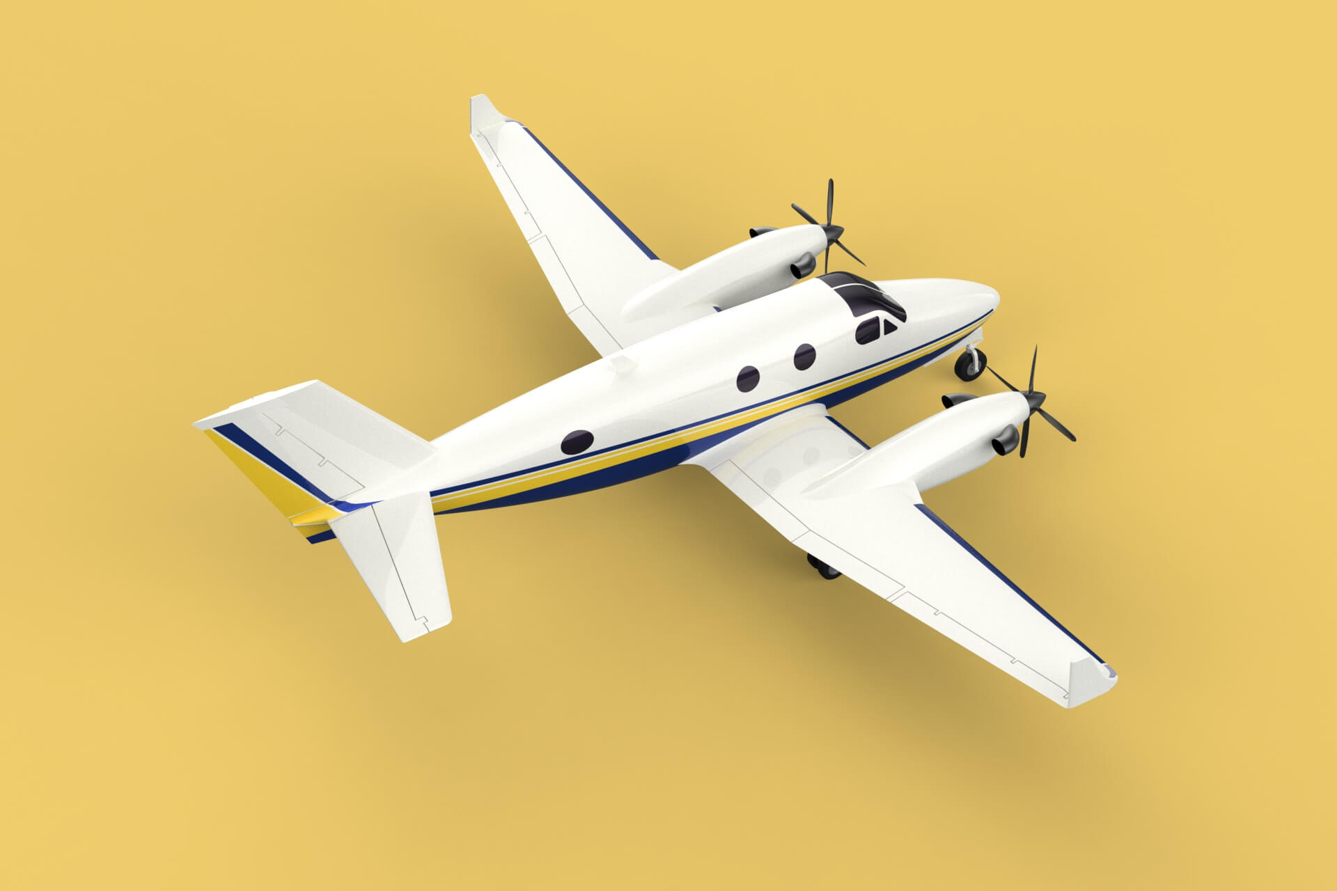 Business Executive Jet Plane Aircraft Turboprop Twin Engine - 3D Model ...