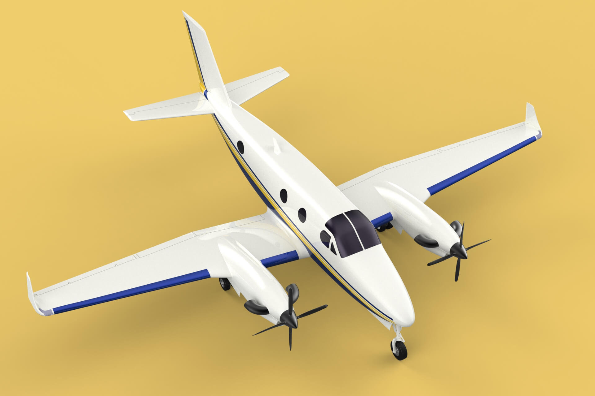Business Executive Jet Plane Aircraft Turboprop Twin Engine - 3D Model ...