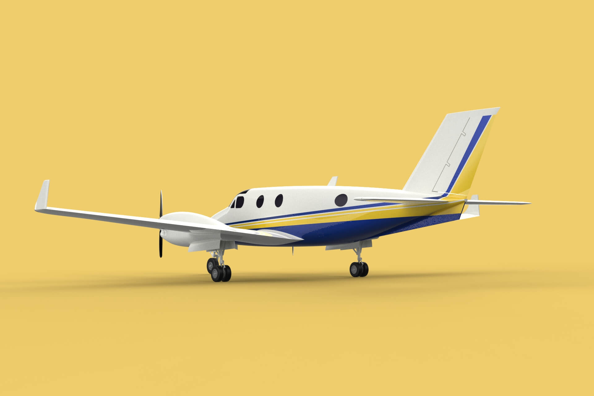 Business Executive Jet Plane Aircraft Turboprop Twin Engine - 3D Model ...