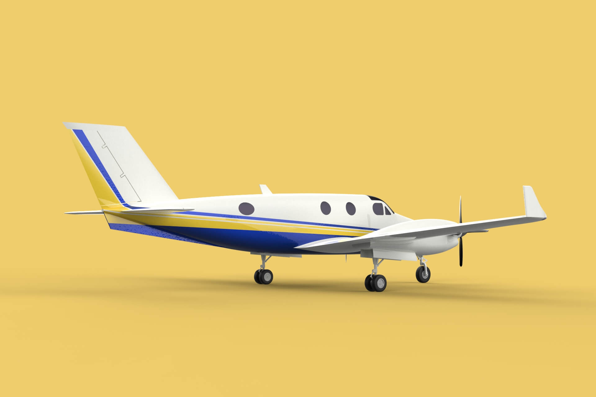 Business Executive Jet Plane Aircraft Turboprop Twin Engine - 3D Model ...