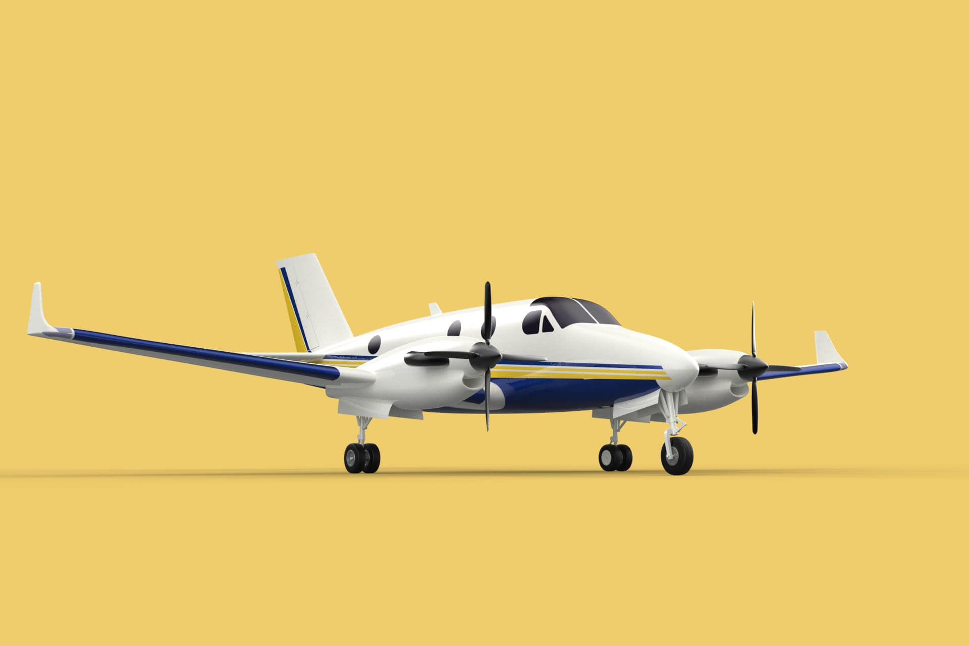 Business Executive Jet Plane Aircraft Turboprop Twin Engine - 3D Model ...