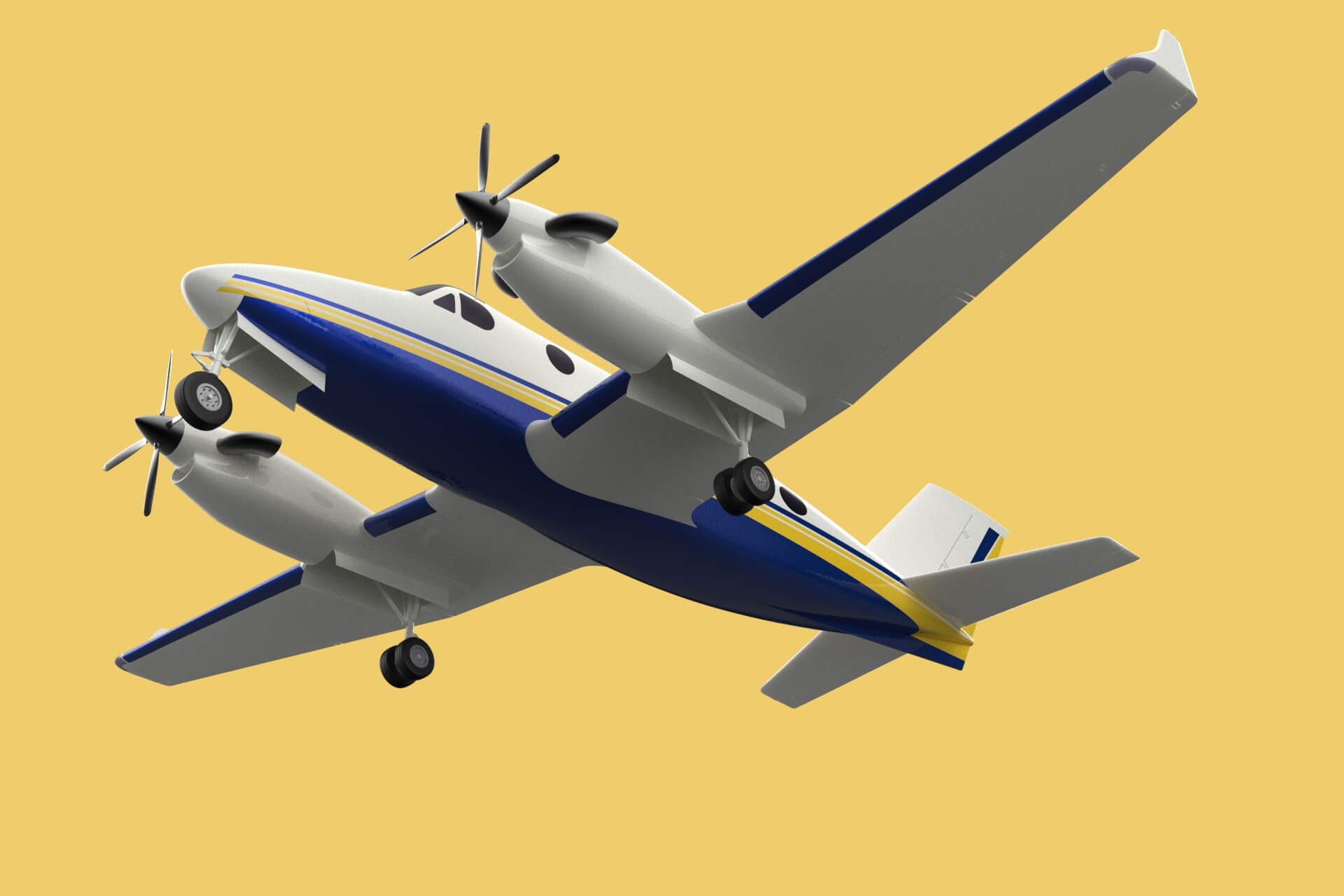 Business Executive Jet Plane Aircraft Turboprop Twin Engine - 3D Model ...