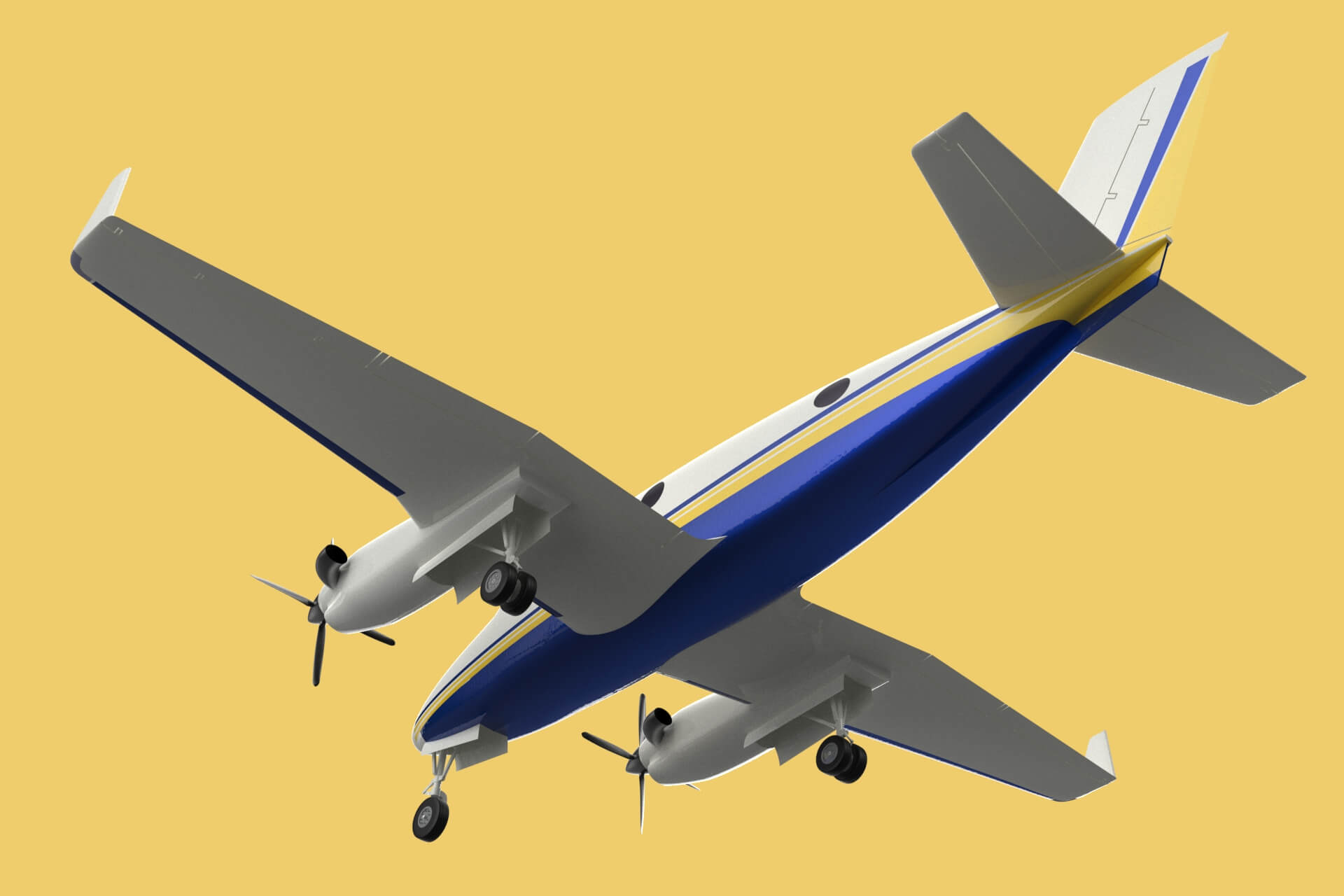 Business Executive Jet Plane Aircraft Turboprop Twin Engine - 3D Model ...