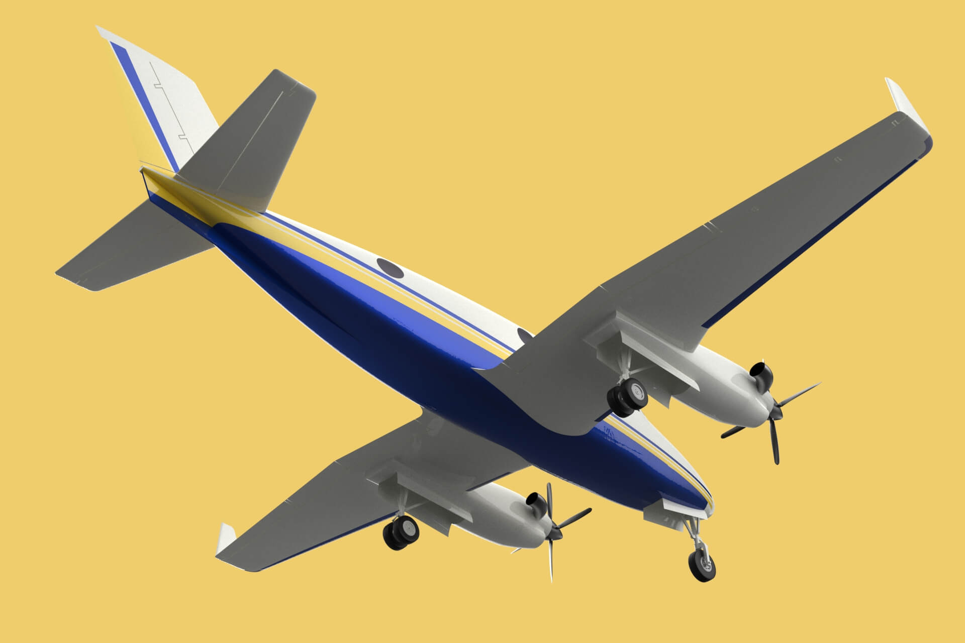 Business Executive Jet Plane Aircraft Turboprop Twin Engine - 3D Model ...