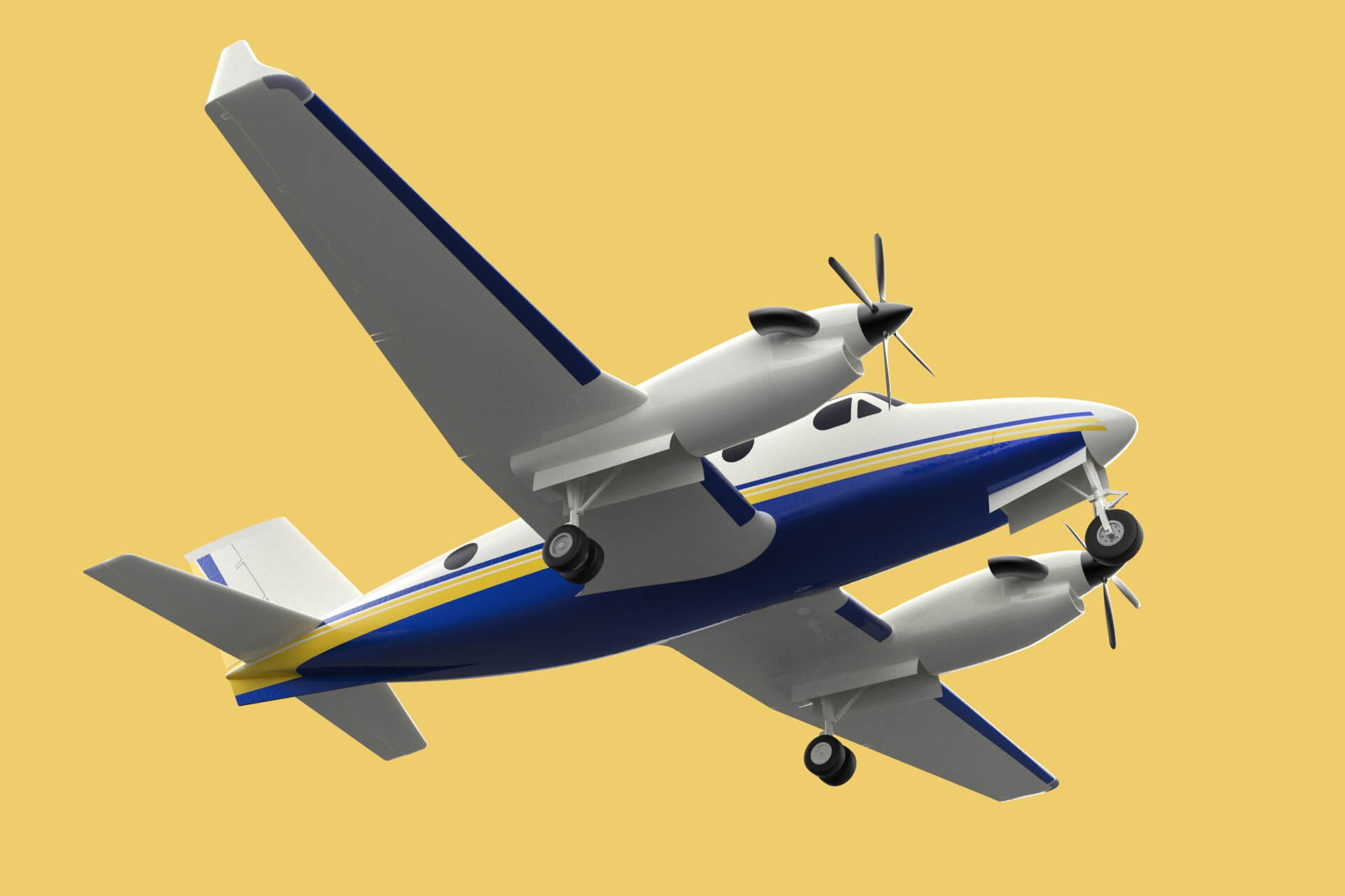 Business Executive Jet Plane Aircraft Turboprop Twin Engine - 3D Model ...