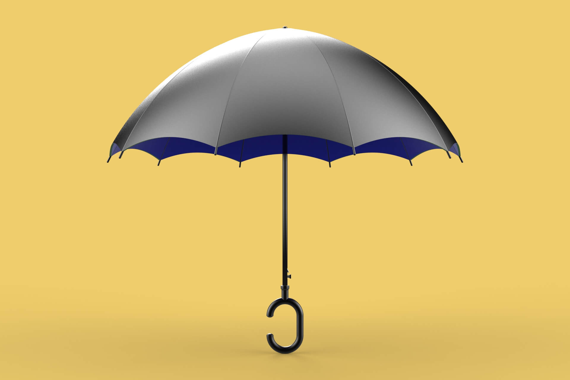 C Shape Handle Stick Inverted Reverse Umbrella Auto Foldable - 3D Model ...