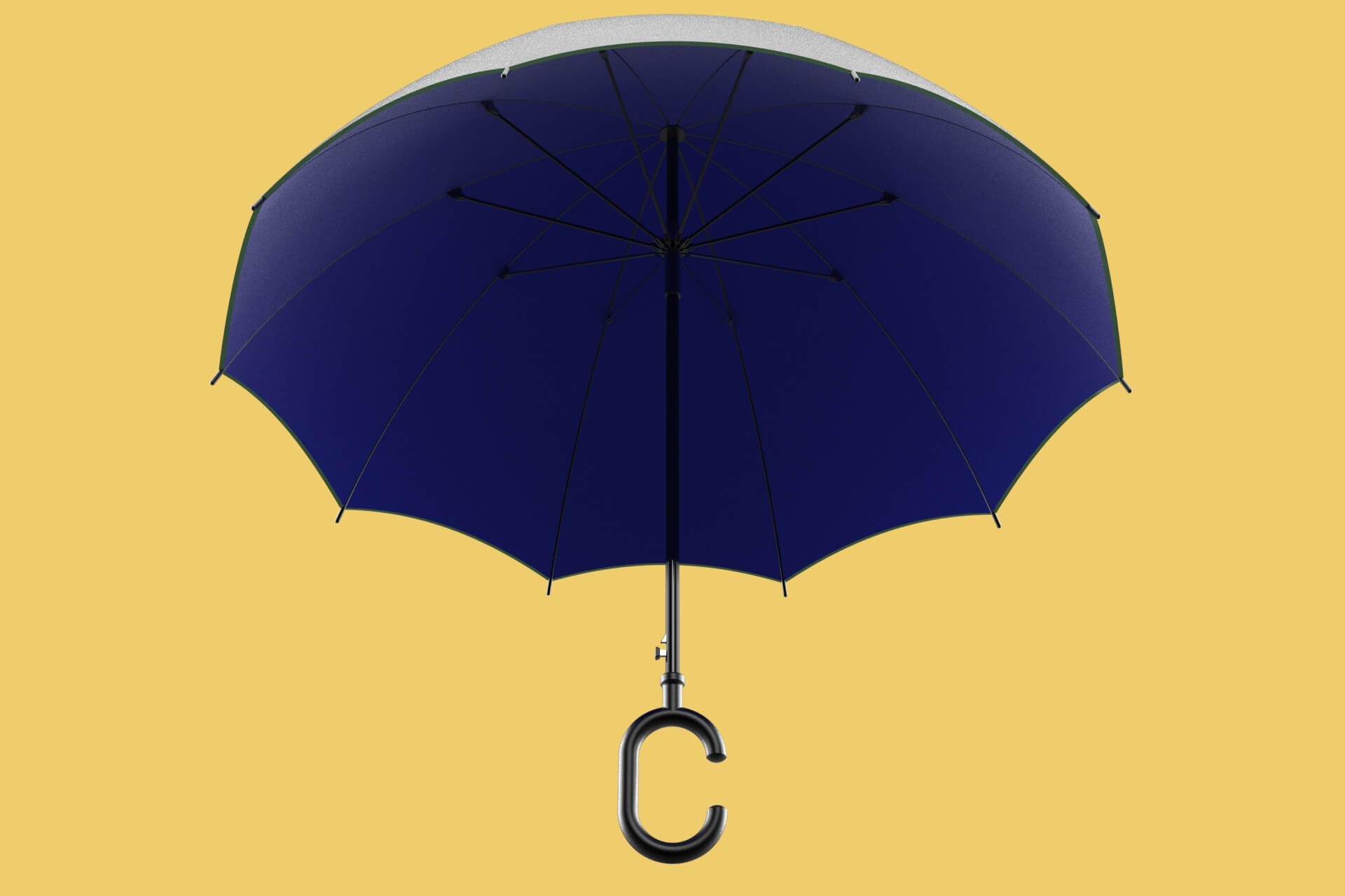 C Shape Handle Stick Inverted Reverse Umbrella Auto Foldable - 3D Model ...