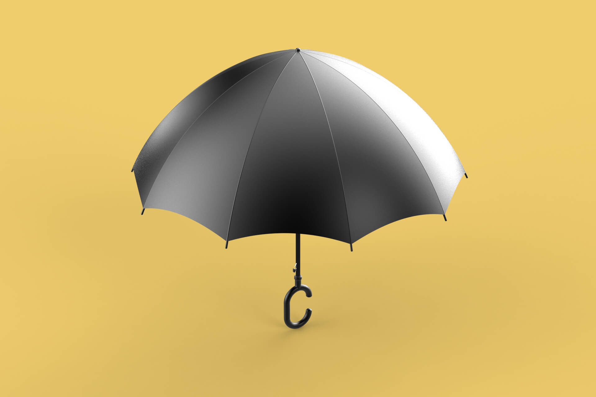 C Shape Handle Stick Inverted Reverse Umbrella Auto Foldable - 3D Model ...