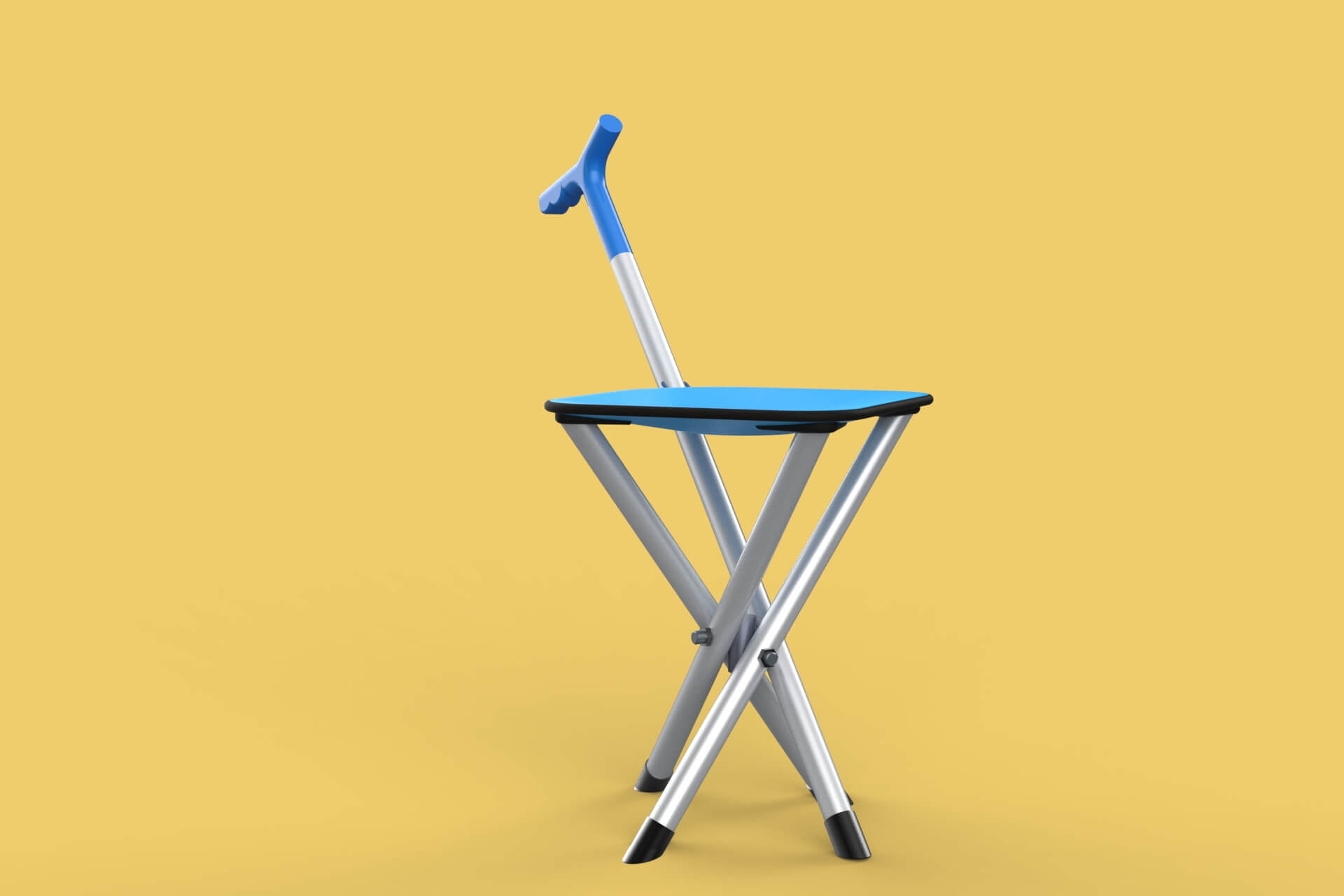 Cane Stick Chair Walker Seat Stool Pole Crutch Fold Portable - 3D Model ...