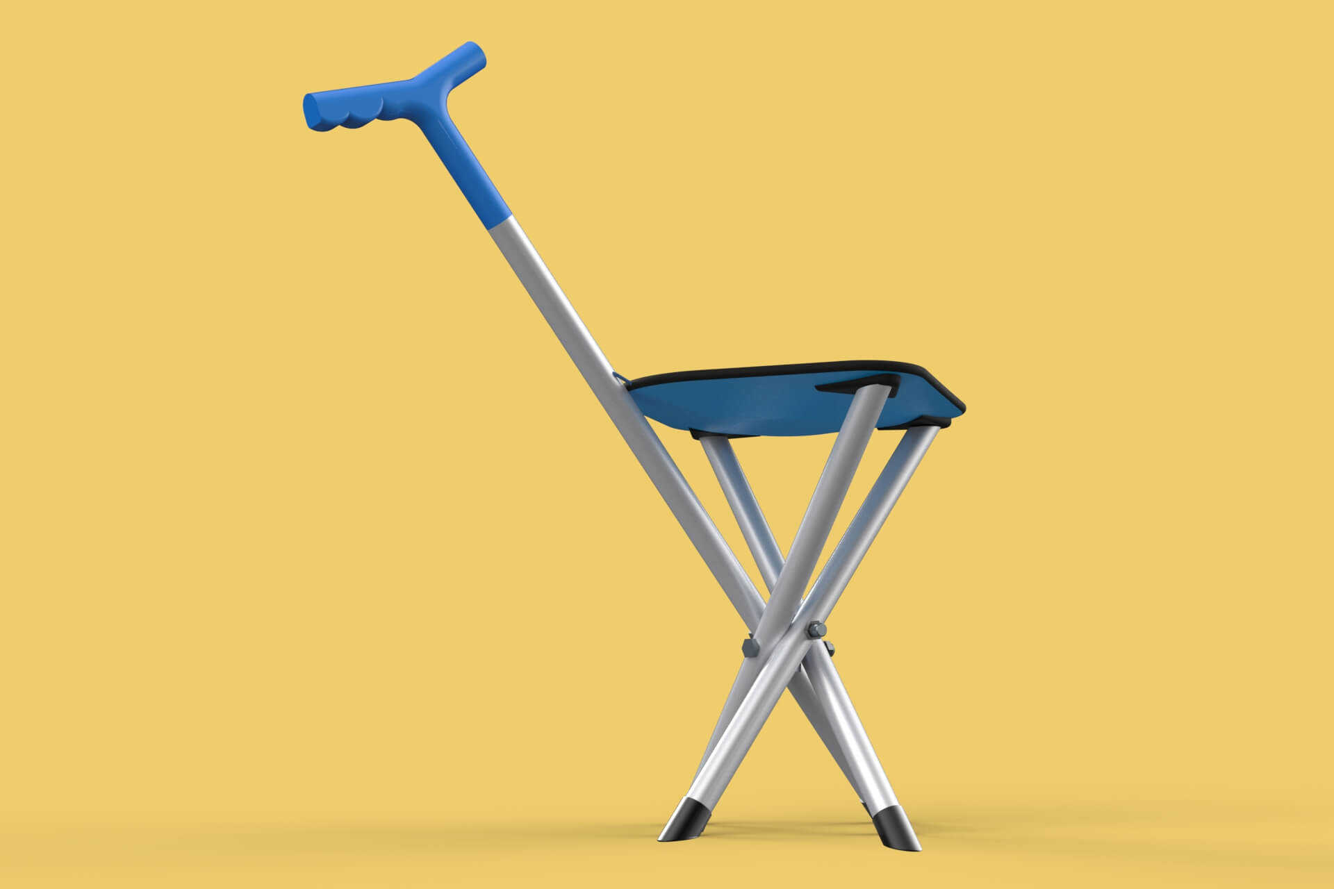 Cane Stick Chair Walker Seat Stool Pole Crutch Fold Portable - 3D Model ...