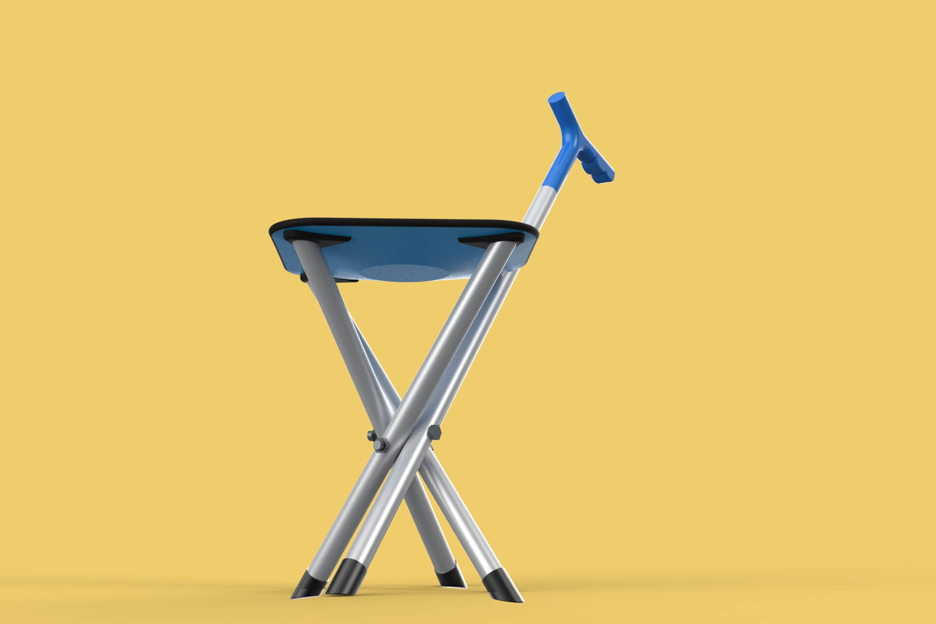 Cane Stick Chair Walker Seat Stool Pole Crutch Fold Portable - 3D Model ...