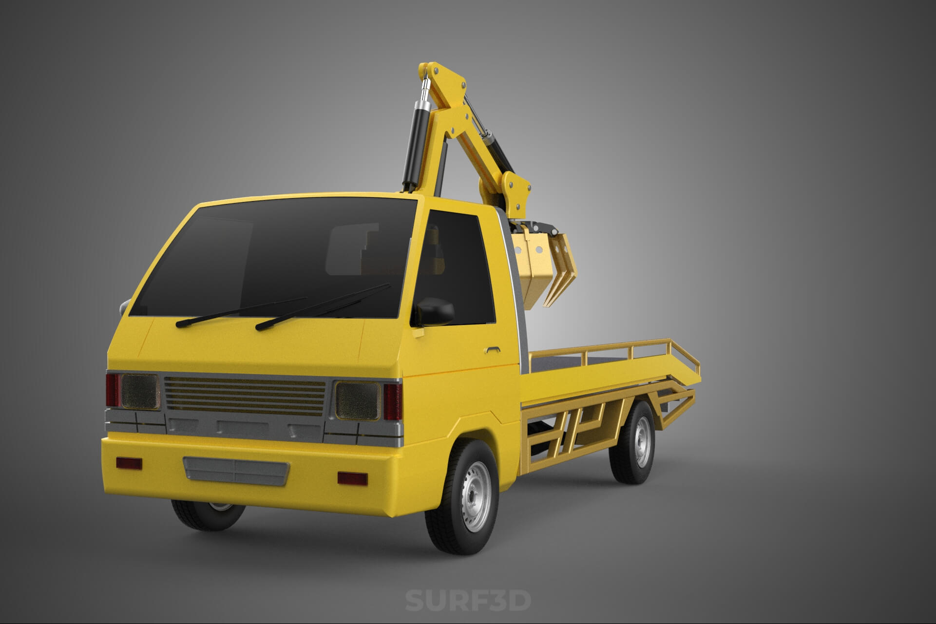 Car Pick Up Truck Wood Log Tree Loader Grab Crane Lifter Ton - 3D Model ...