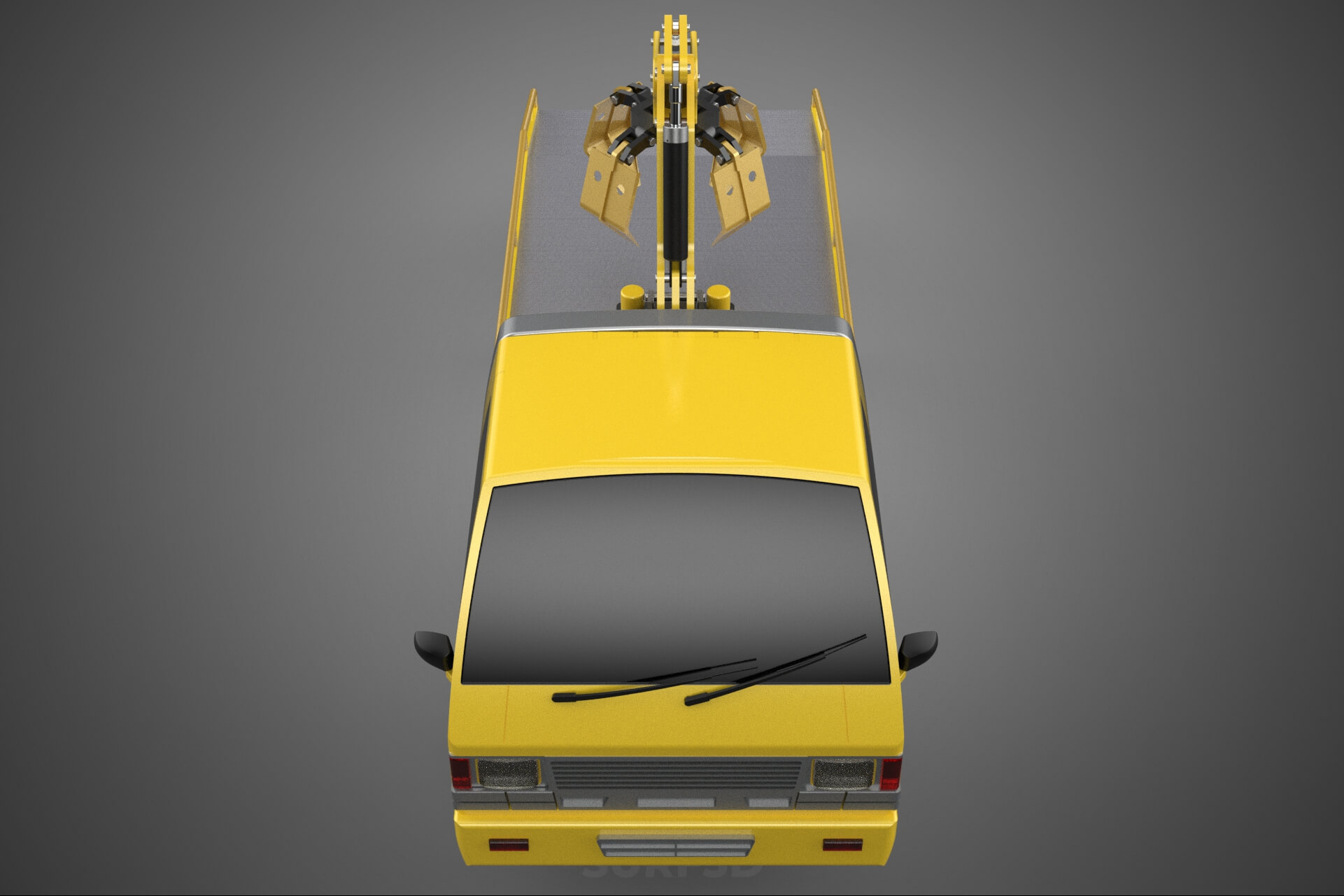 Car Pick Up Truck Wood Log Tree Loader Grab Crane Lifter Ton - 3D Model ...