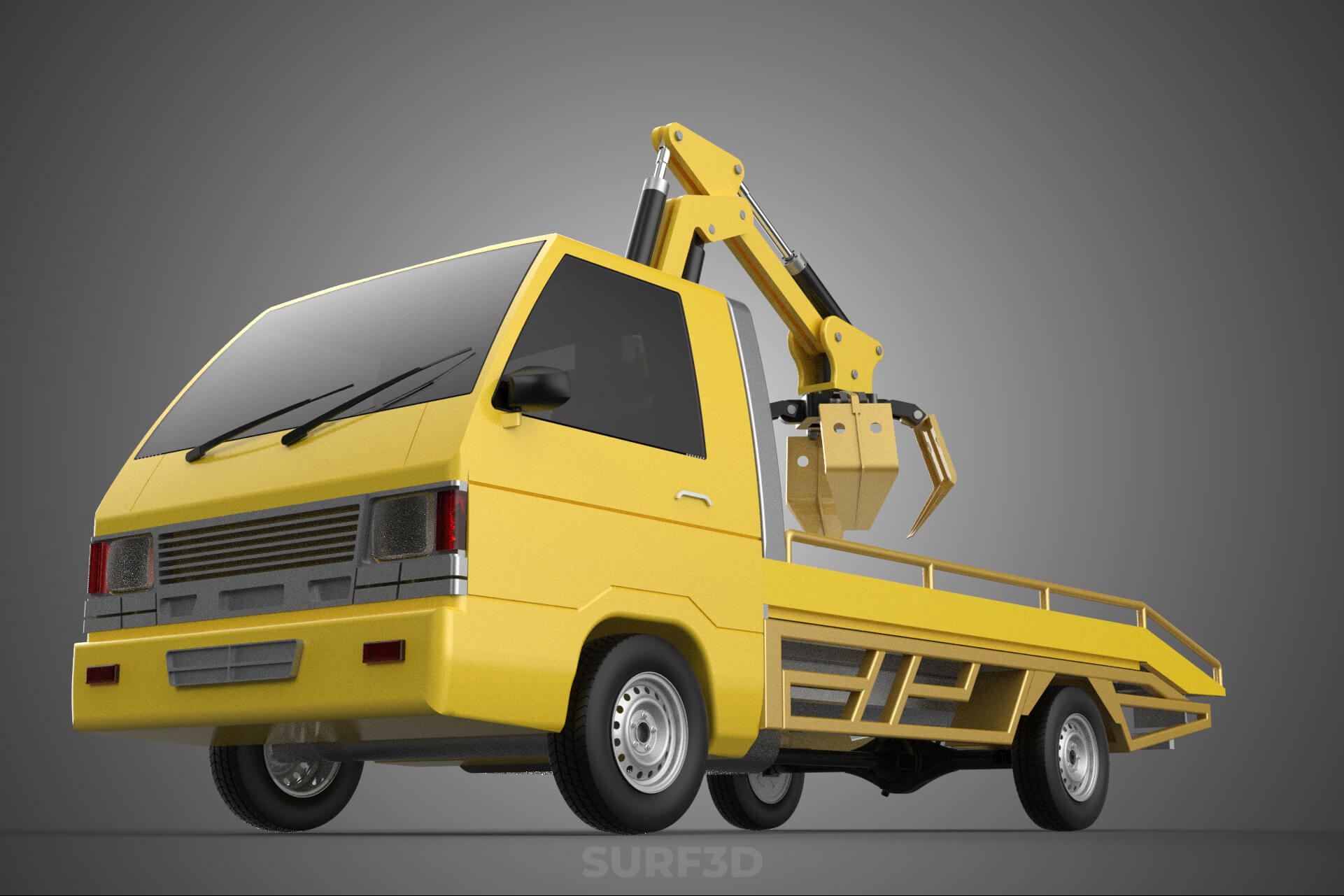 Car Pick Up Truck Wood Log Tree Loader Grab Crane Lifter Ton - 3D Model ...