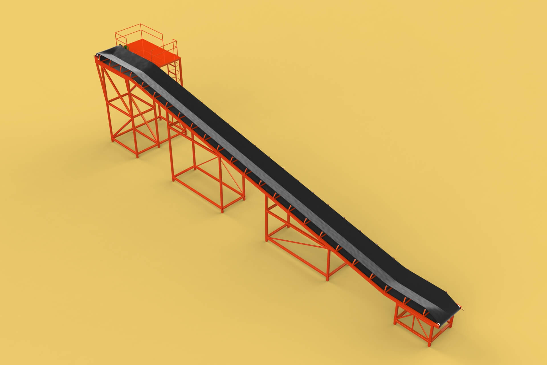 Carrier Belt Conveyor Factory Industrial - 3D Model by surf3d