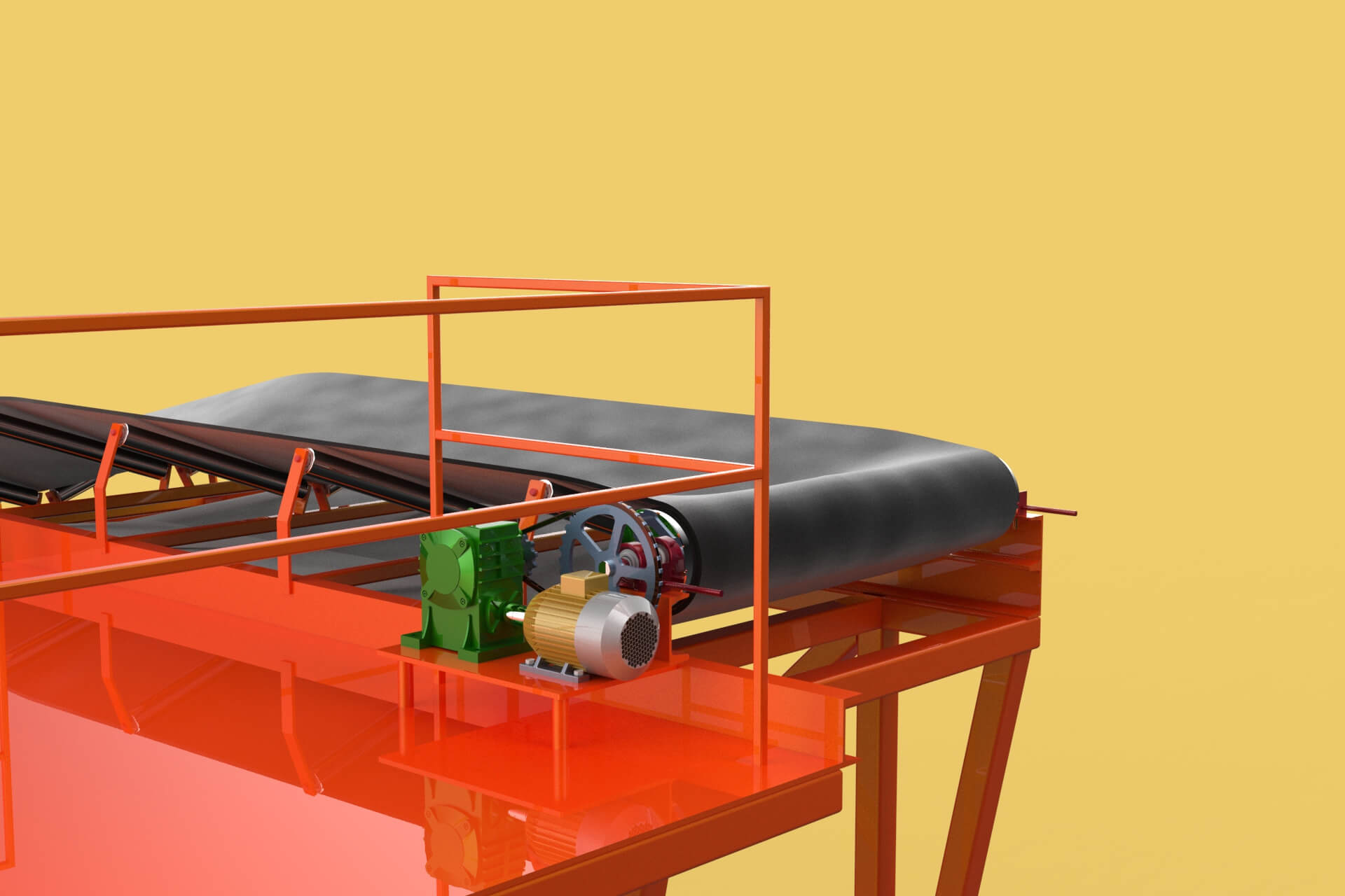 Carrier Belt Conveyor Factory Industrial - 3D Model by surf3d