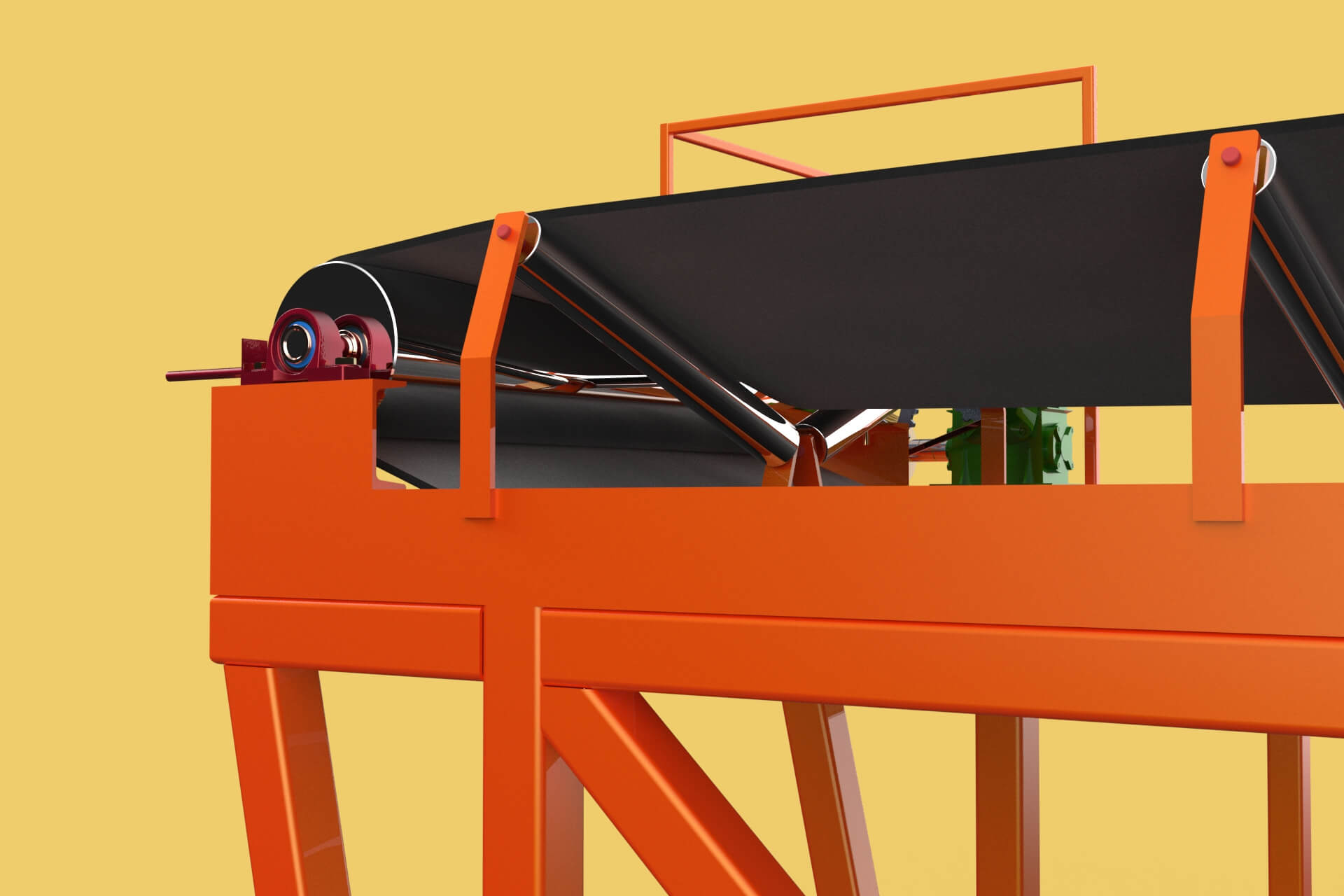 Carrier Belt Conveyor Factory Industrial - 3D Model by surf3d