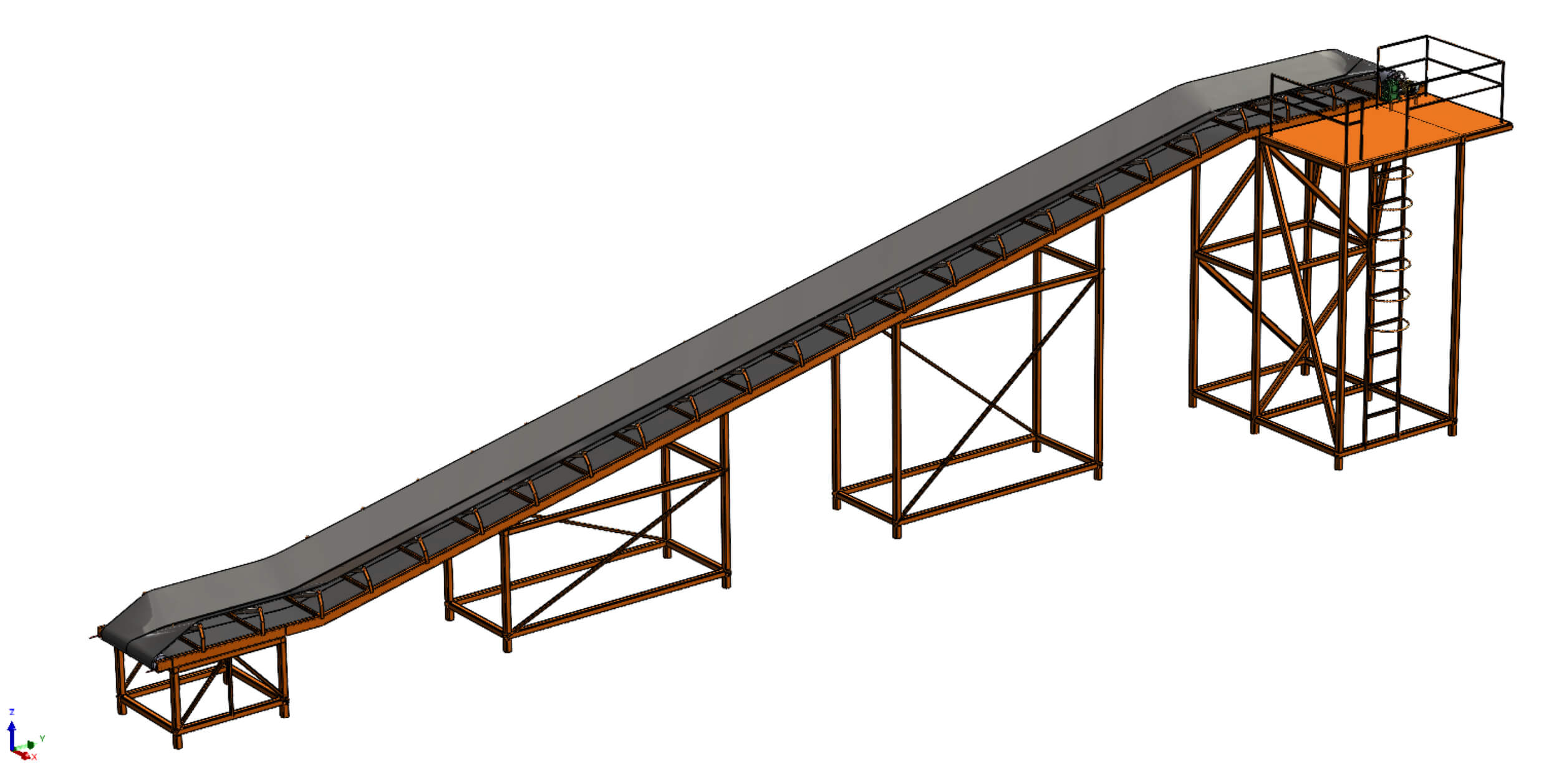 Carrier Belt Conveyor Factory Industrial - 3D Model by surf3d