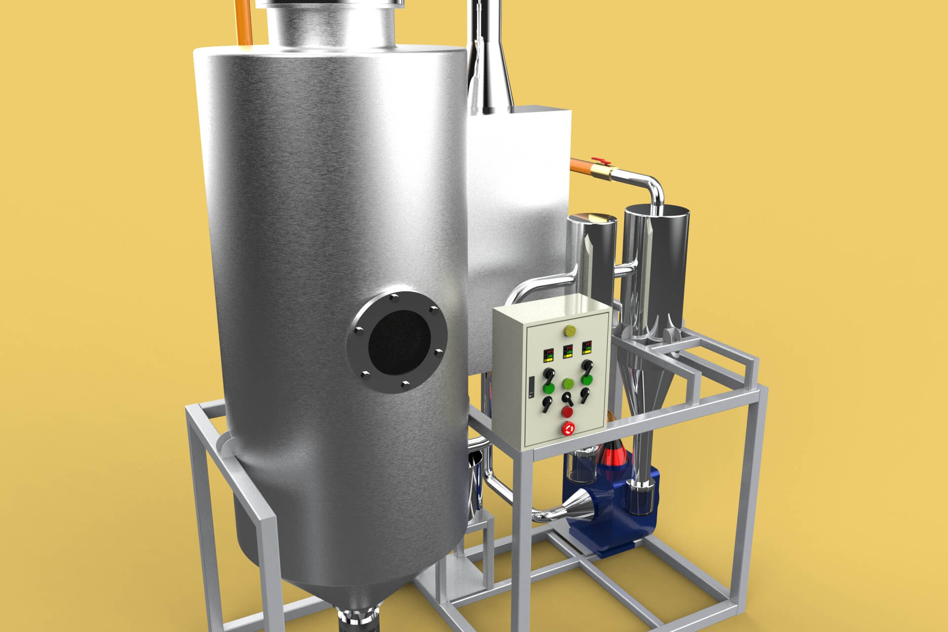 Centrifugal Spray Dryer Machine Spraying Drying Powder Tool - 3D Model ...