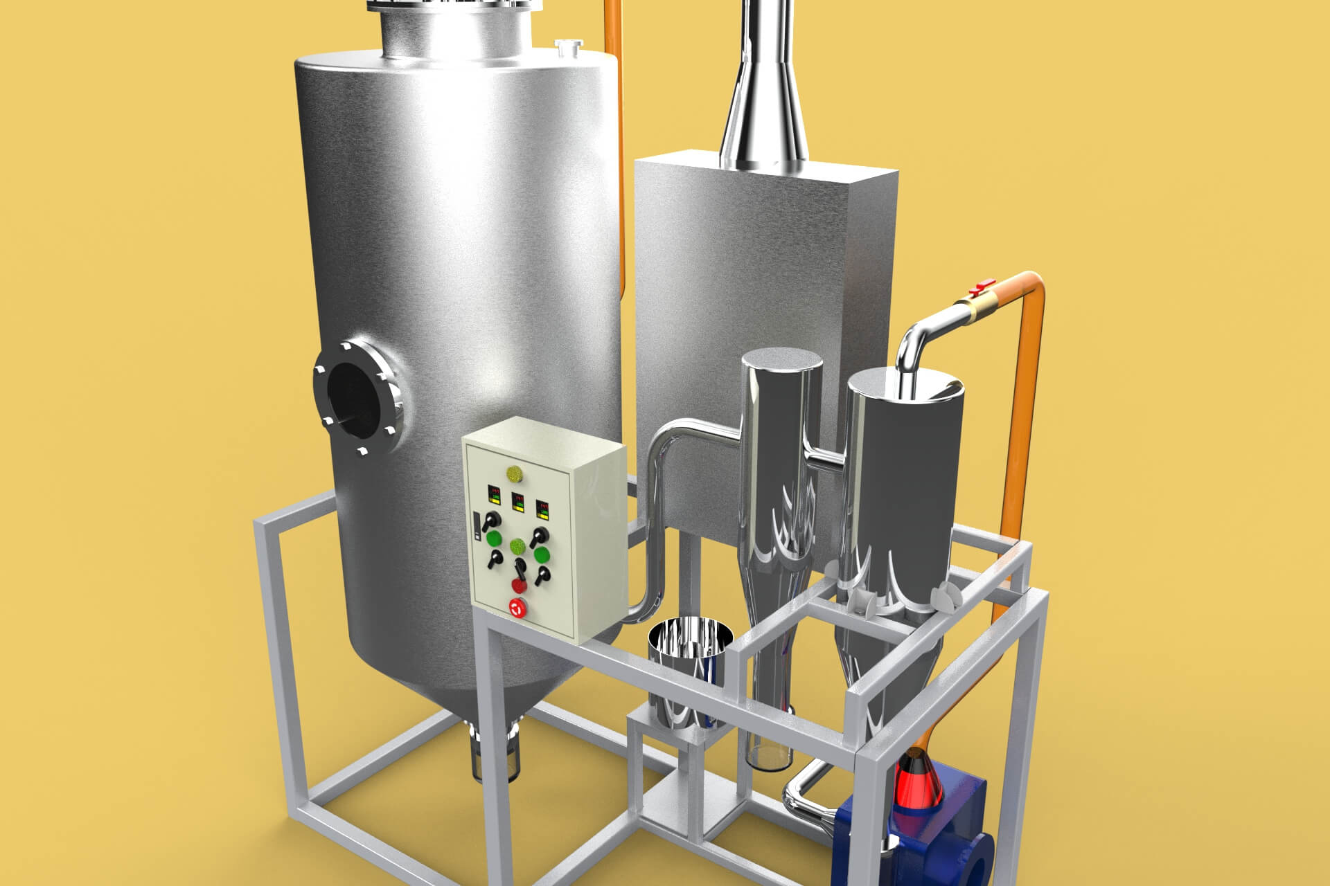Centrifugal Spray Dryer Machine Spraying Drying Powder Tool - 3D Model ...