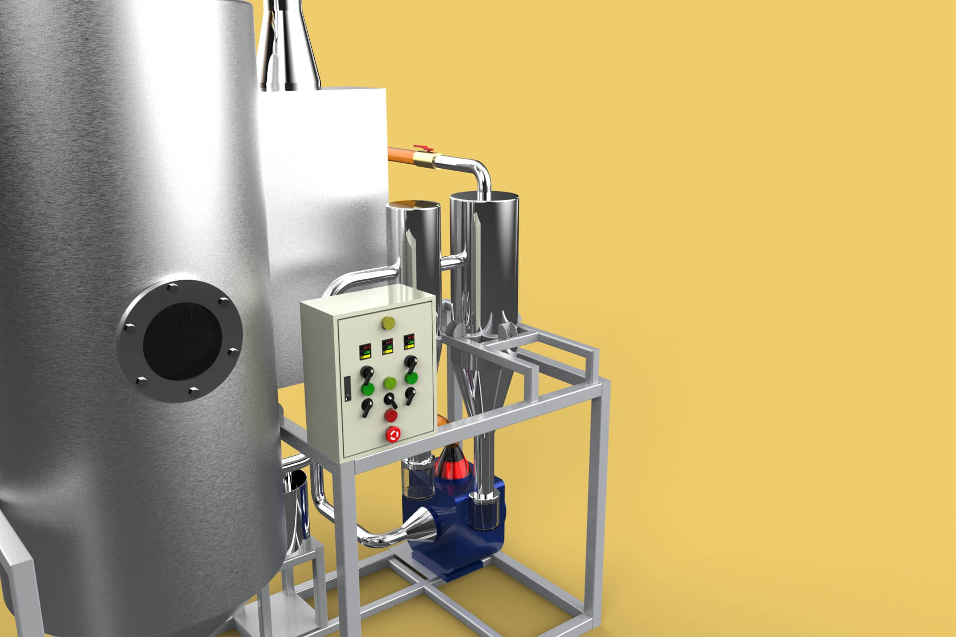 Centrifugal Spray Dryer Machine Spraying Drying Powder Tool - 3D Model ...