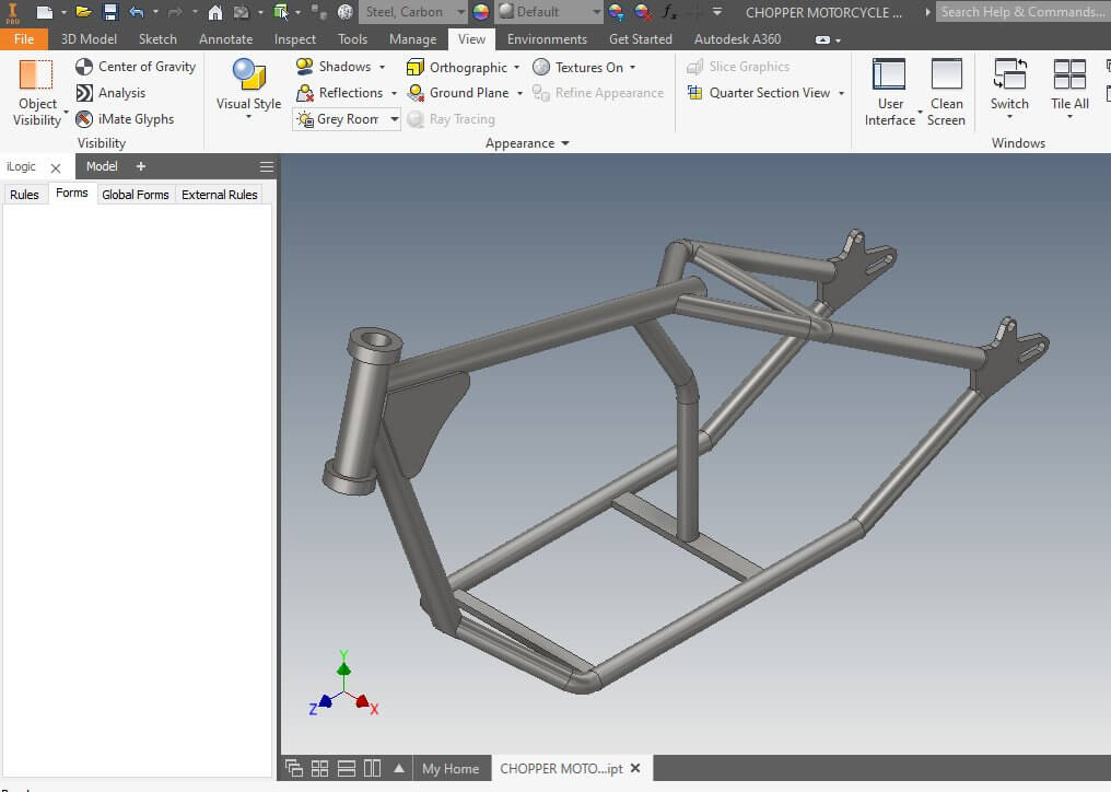 Motorbike Frame - 3D Model by surf3d