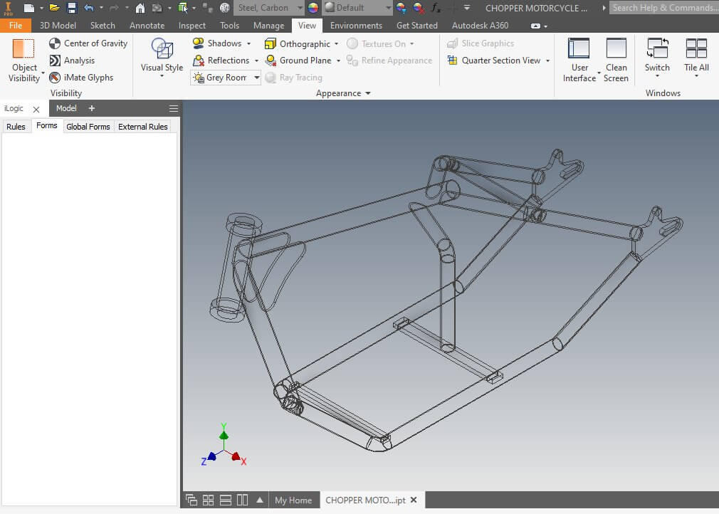 Motorbike Frame - 3D Model by surf3d