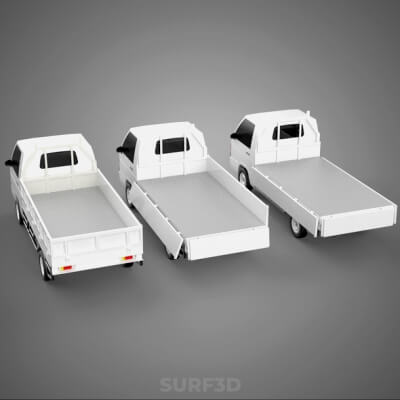 COLLECTION 3 WAY WIDE DECK DROP SIDE LOAD BED BODY PICKUP TR - 3D Model ...