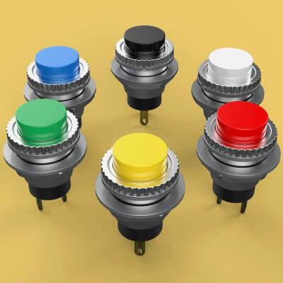 Set Colorful Push Button Momentary Self Reset Press Switch 3 - 3D Model ...