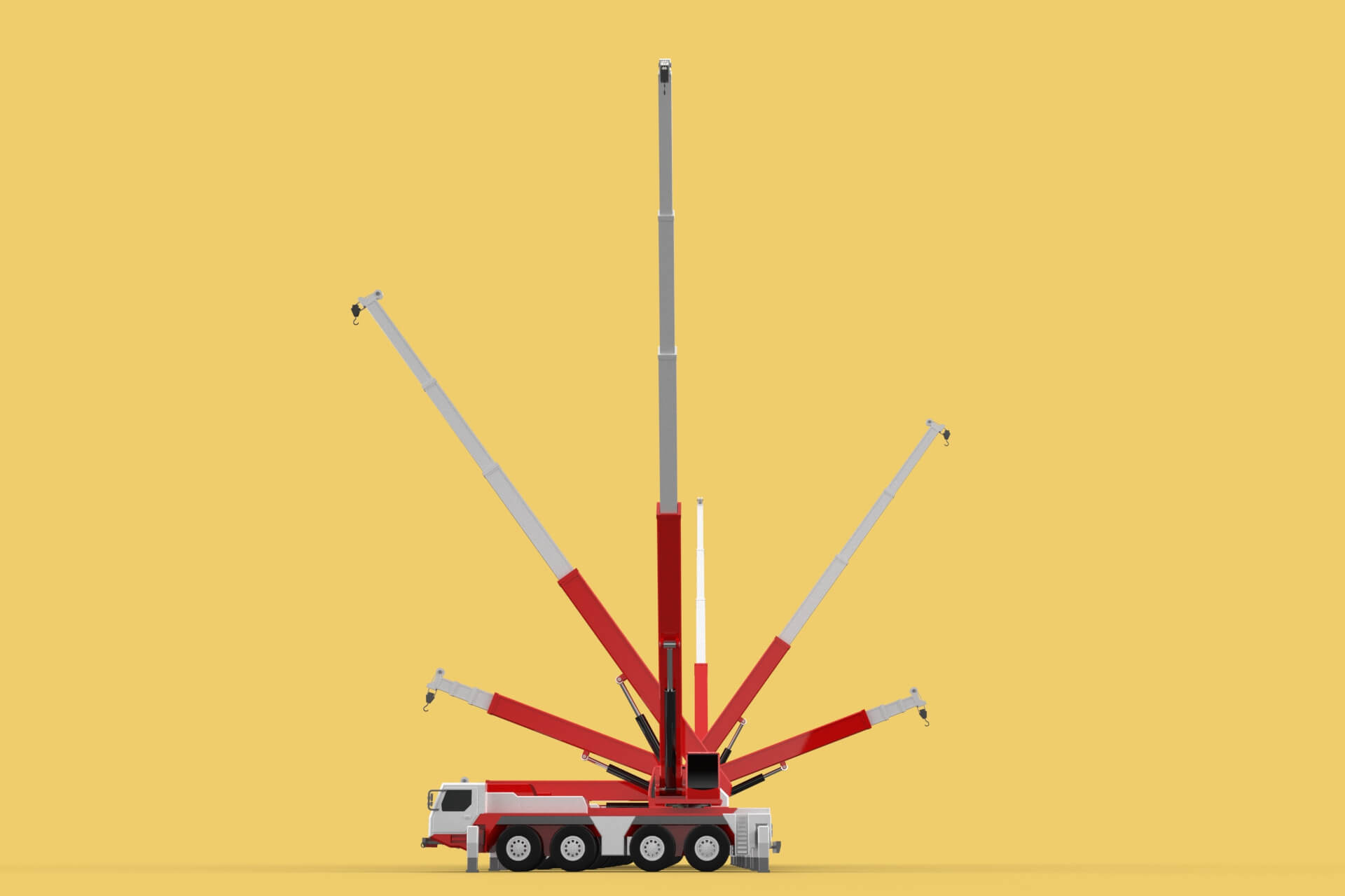 Combination Configuration Boom Arm Jib Truck Mobile Crane 3d by surf3d