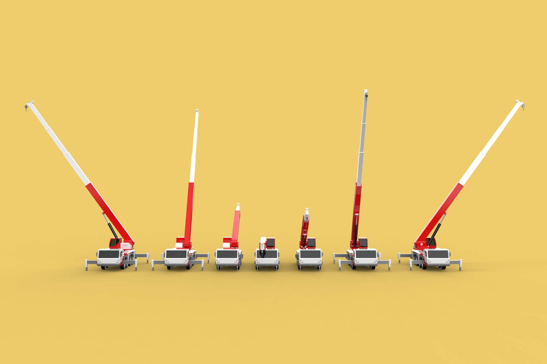 Combination Configuration Boom Arm Jib Truck Mobile Crane 3d by surf3d