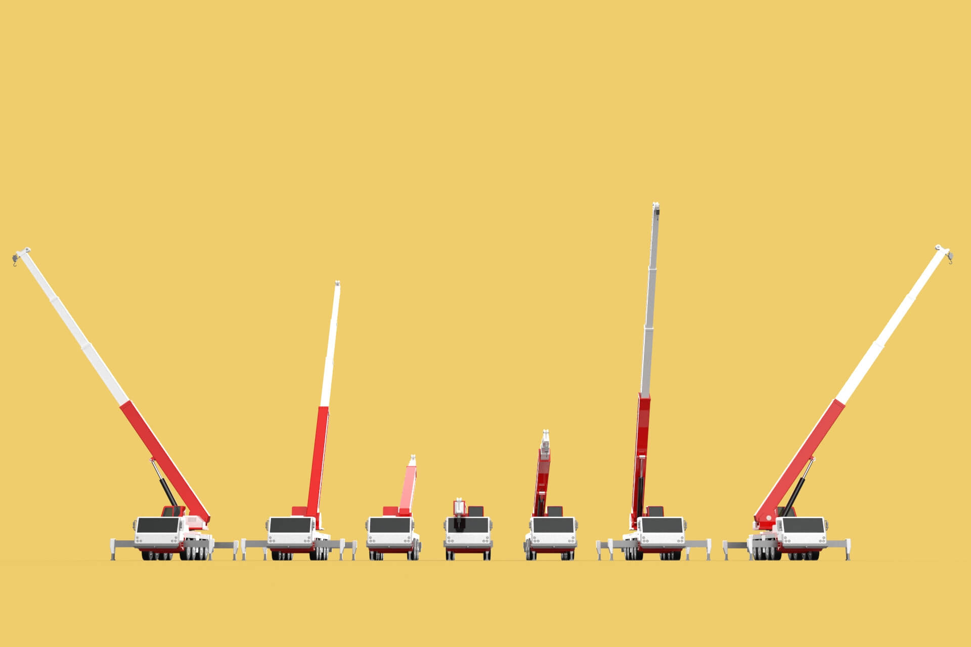 Combination Configuration Boom Arm Jib Truck Mobile Crane 3d by surf3d