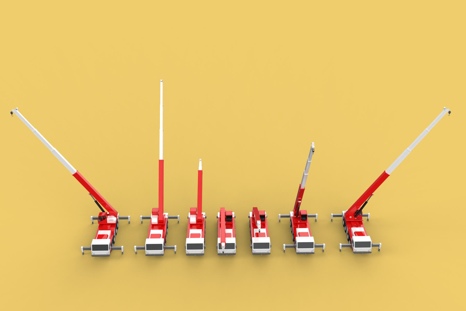 Combination Configuration Boom Arm Jib Truck Mobile Crane 3d by surf3d