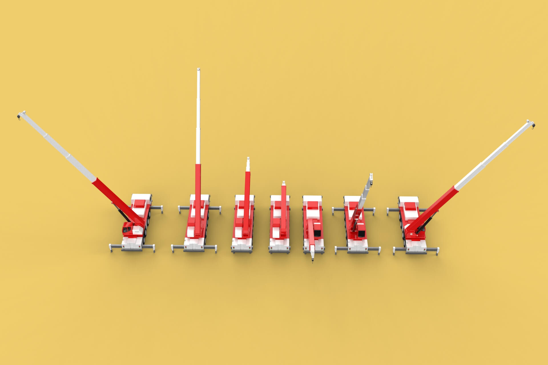 Combination Configuration Boom Arm Jib Truck Mobile Crane 3d by surf3d