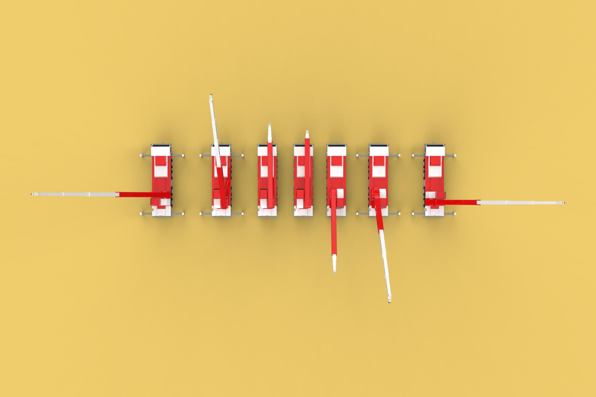 Combination Configuration Boom Arm Jib Truck Mobile Crane 3d by surf3d