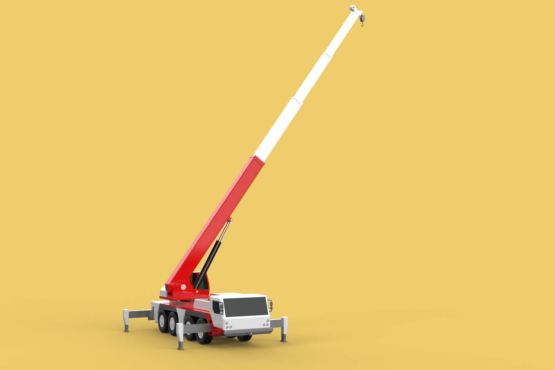 Combination Configuration Boom Arm Jib Truck Mobile Crane 3d by surf3d