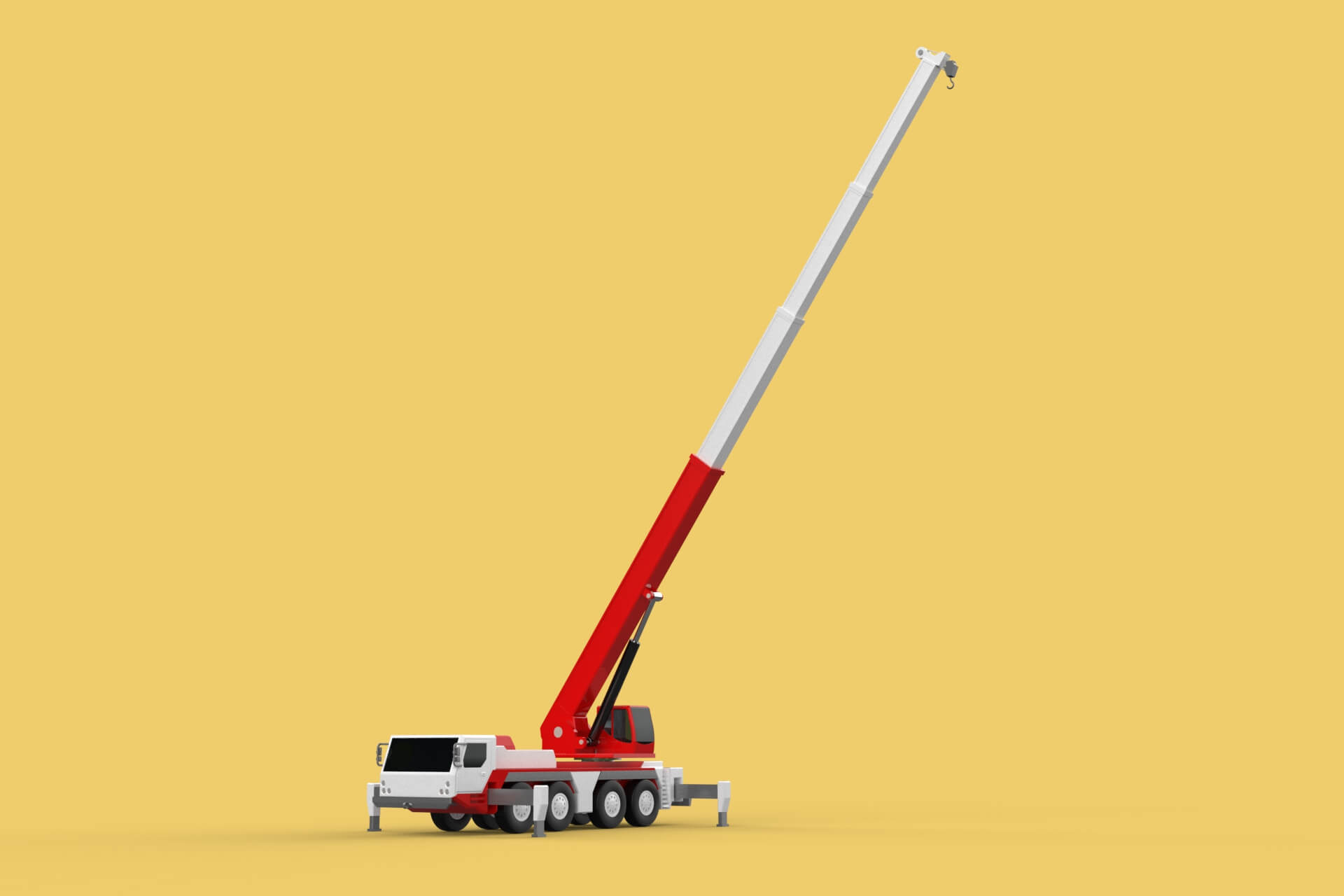 Combination Configuration Boom Arm Jib Truck Mobile Crane 3d by surf3d
