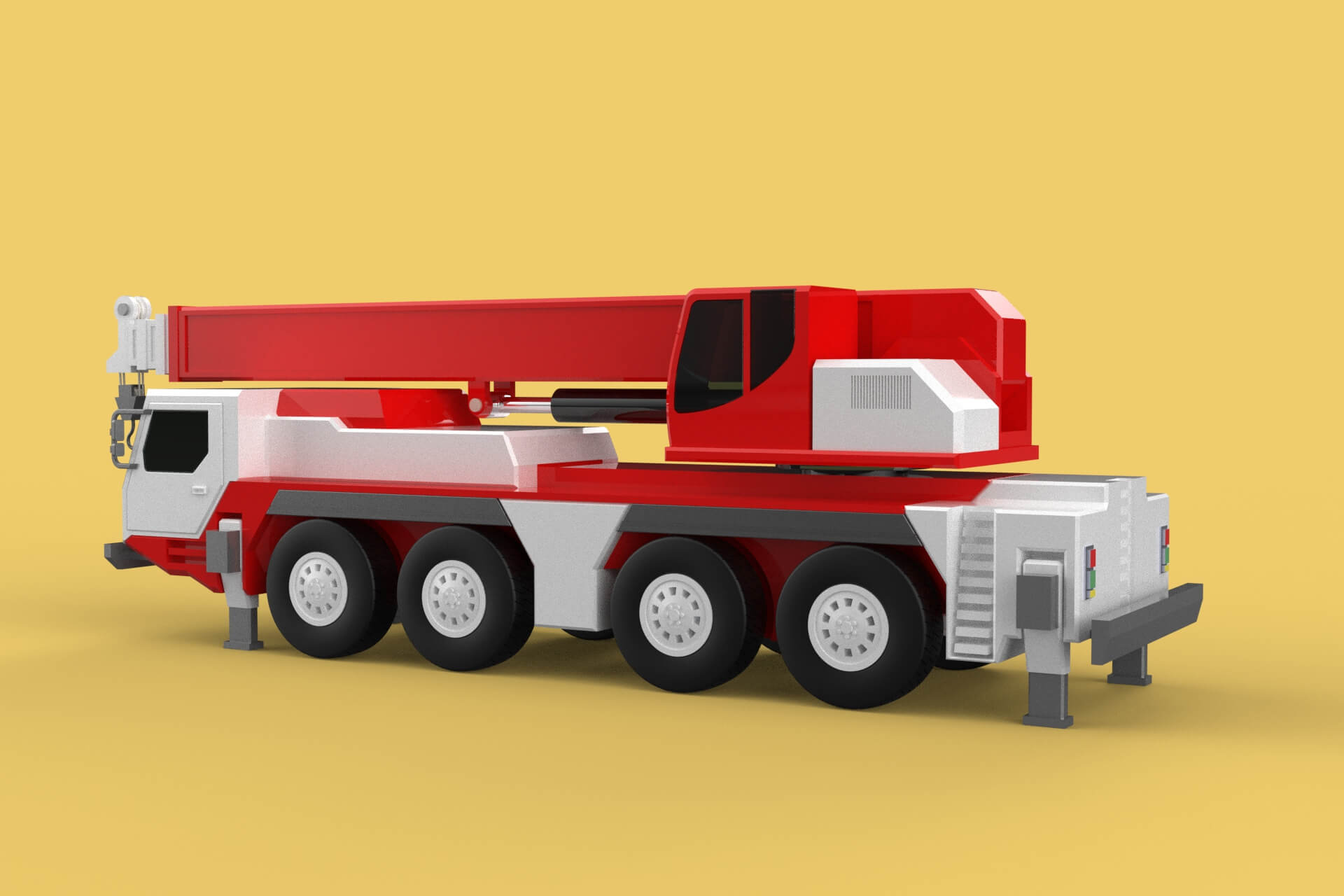 Combination Configuration Boom Arm Jib Truck Mobile Crane 3d by surf3d