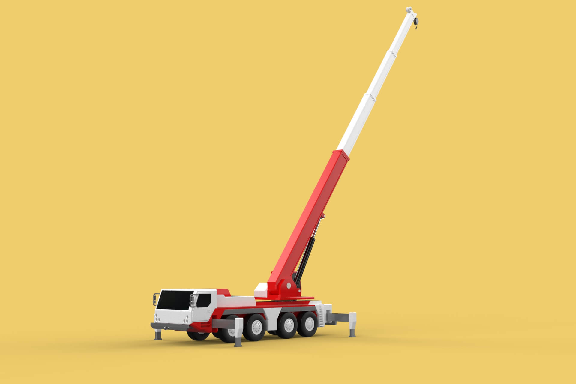 Combination Configuration Boom Arm Jib Truck Mobile Crane 3d by surf3d