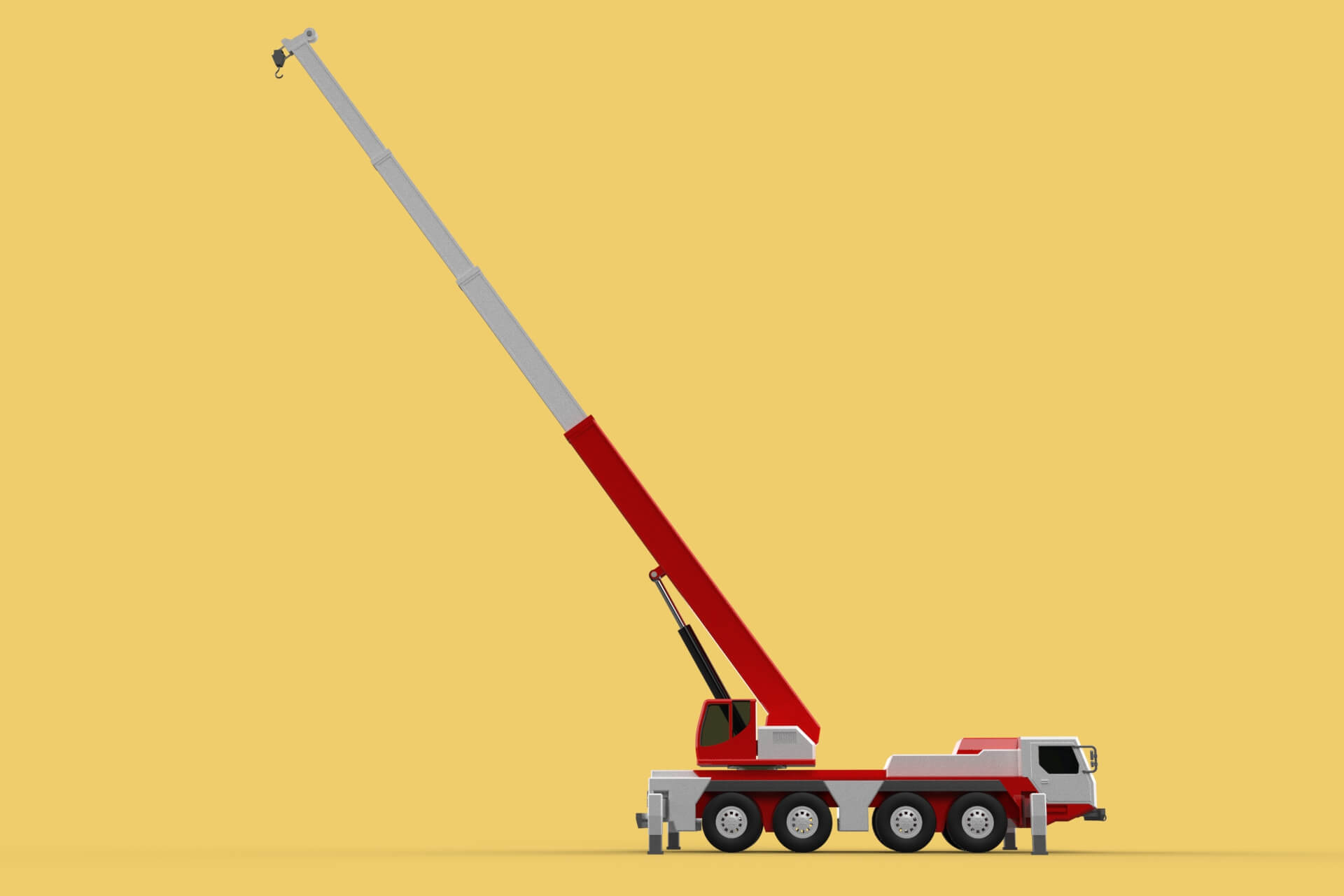 Combination Configuration Boom Arm Jib Truck Mobile Crane 3d by surf3d