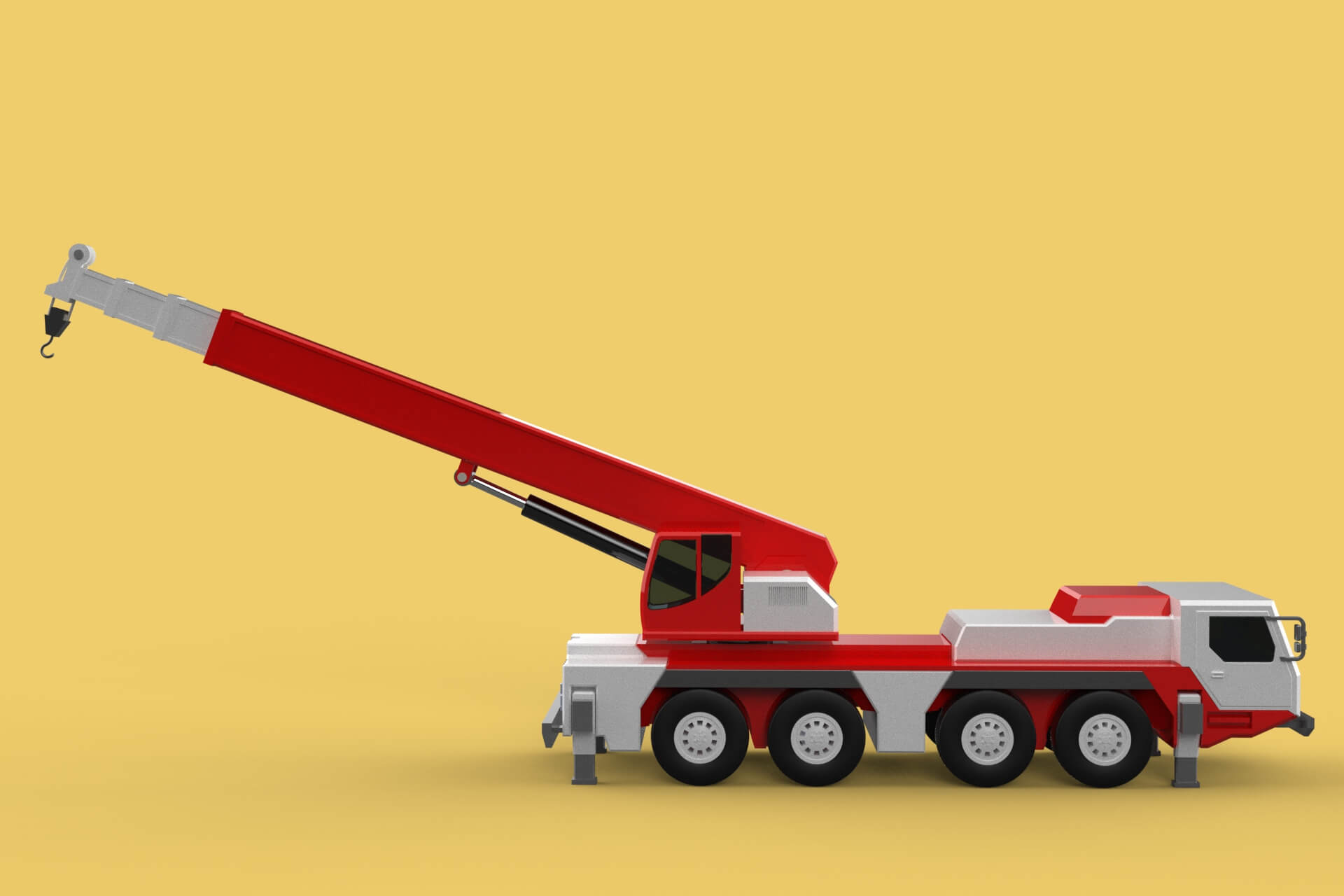 Combination Configuration Boom Arm Jib Truck Mobile Crane 3d by surf3d