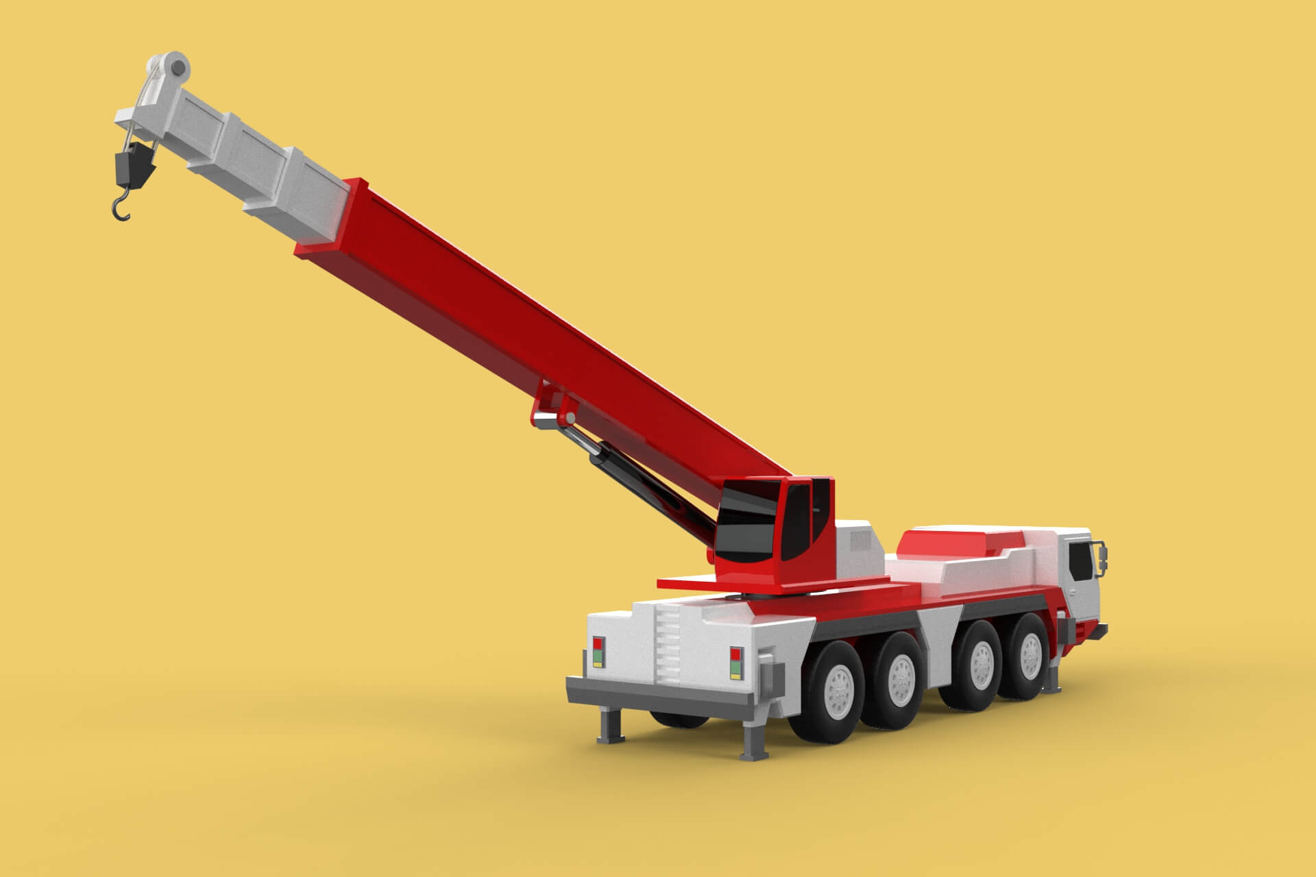 Combination Configuration Boom Arm Jib Truck Mobile Crane 3d by surf3d