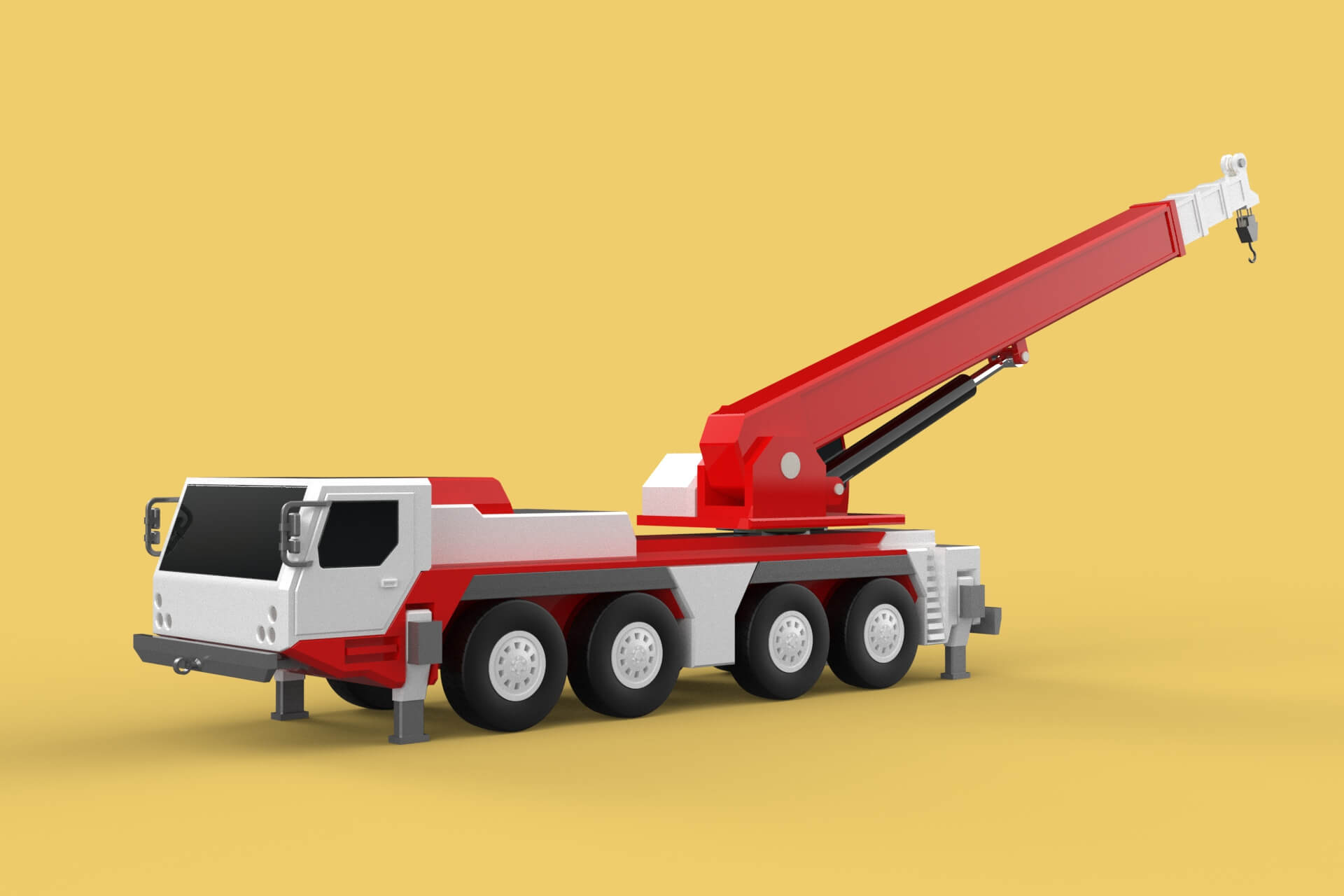 Combination Configuration Boom Arm Jib Truck Mobile Crane 3d by surf3d