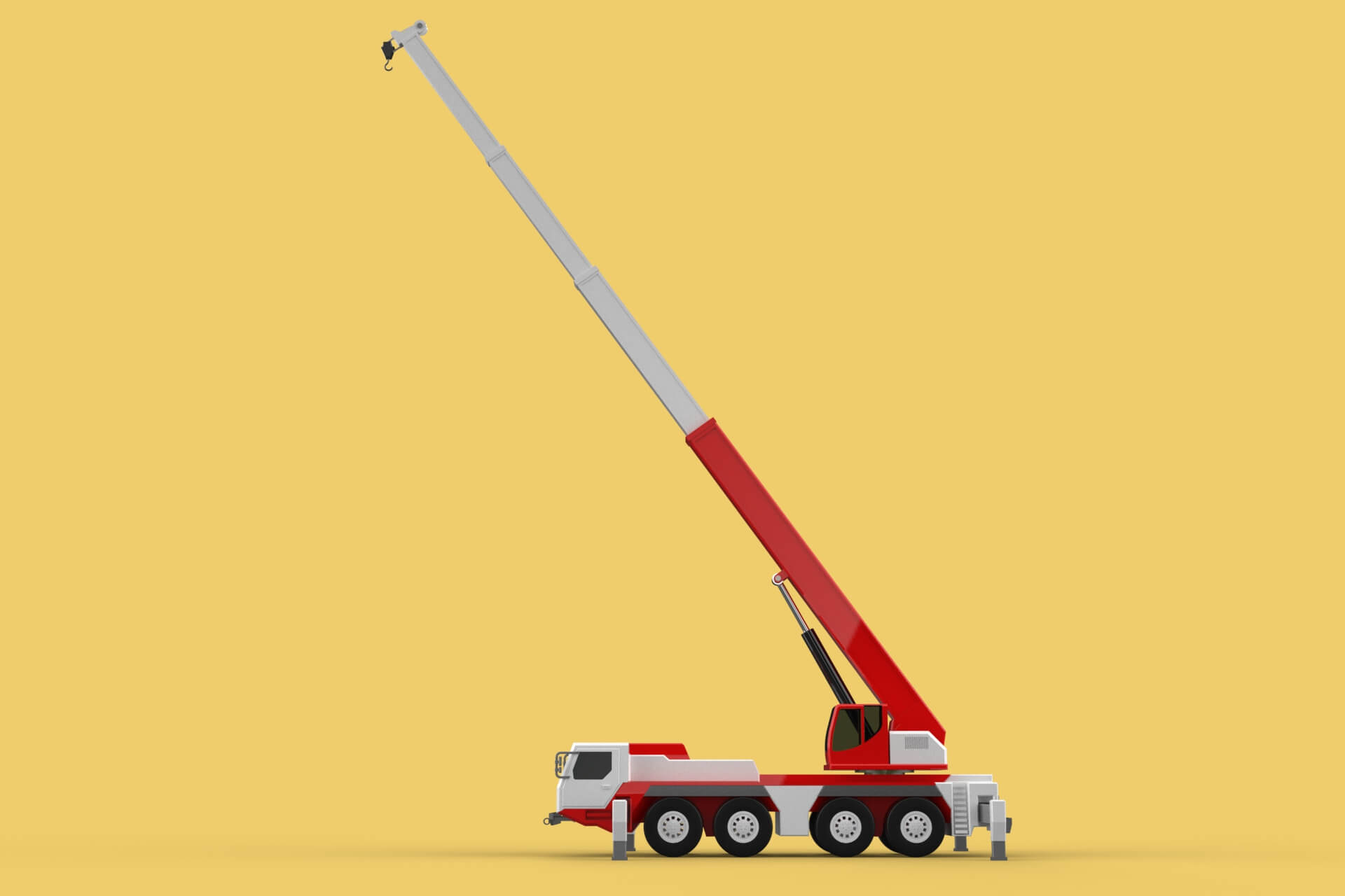 Combination Configuration Boom Arm Jib Truck Mobile Crane 3d by surf3d