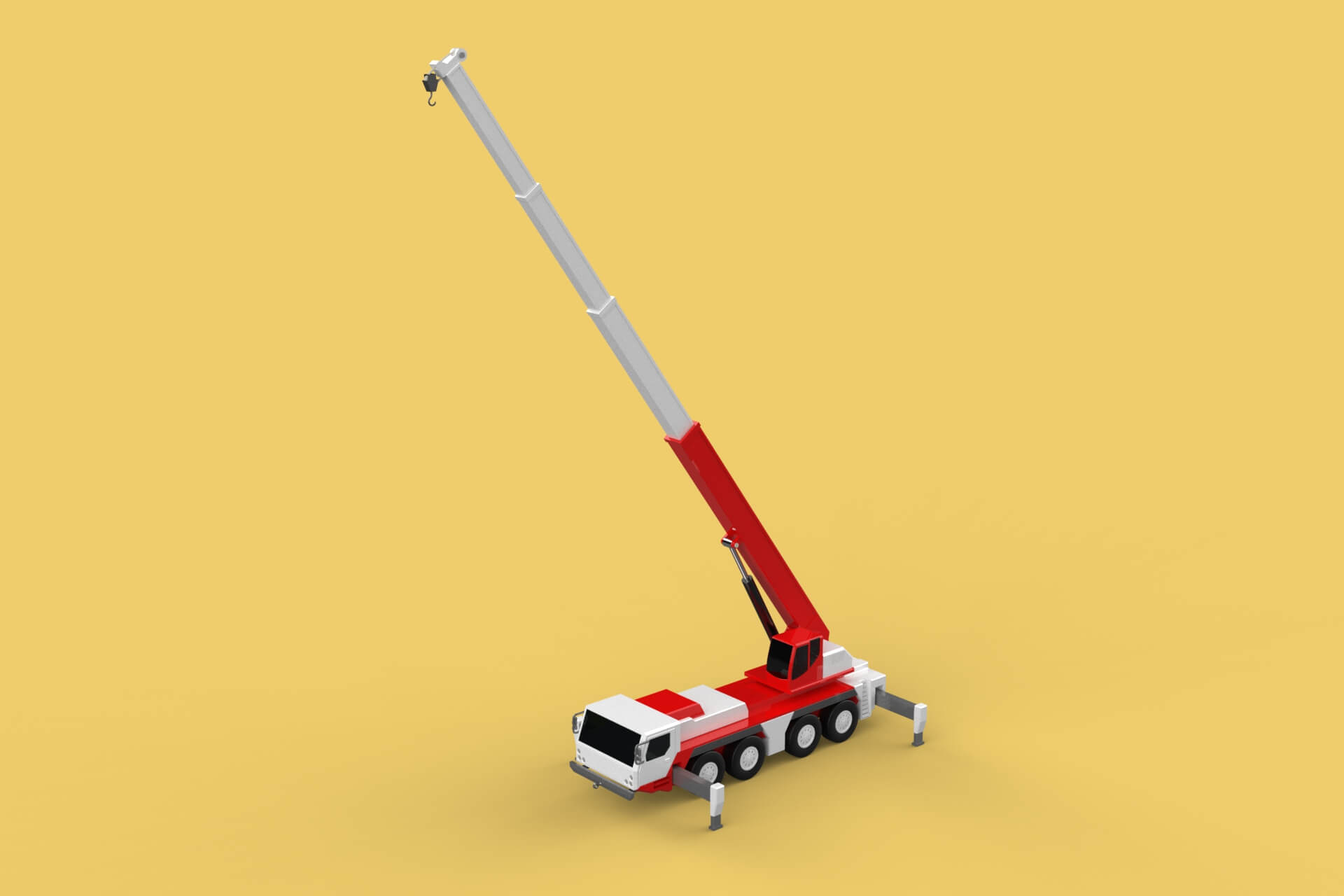 Combination Configuration Boom Arm Jib Truck Mobile Crane 3d by surf3d