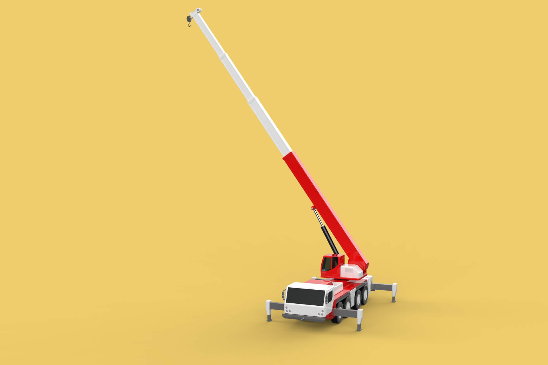 Combination Configuration Boom Arm Jib Truck Mobile Crane 3d by surf3d
